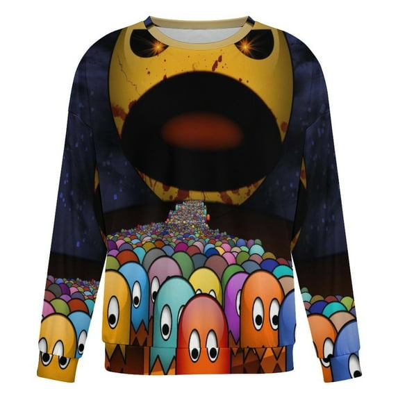 Pac-Man Game Unisex Pullover Sweater Hoodie Daily Fashion Round Neck ...