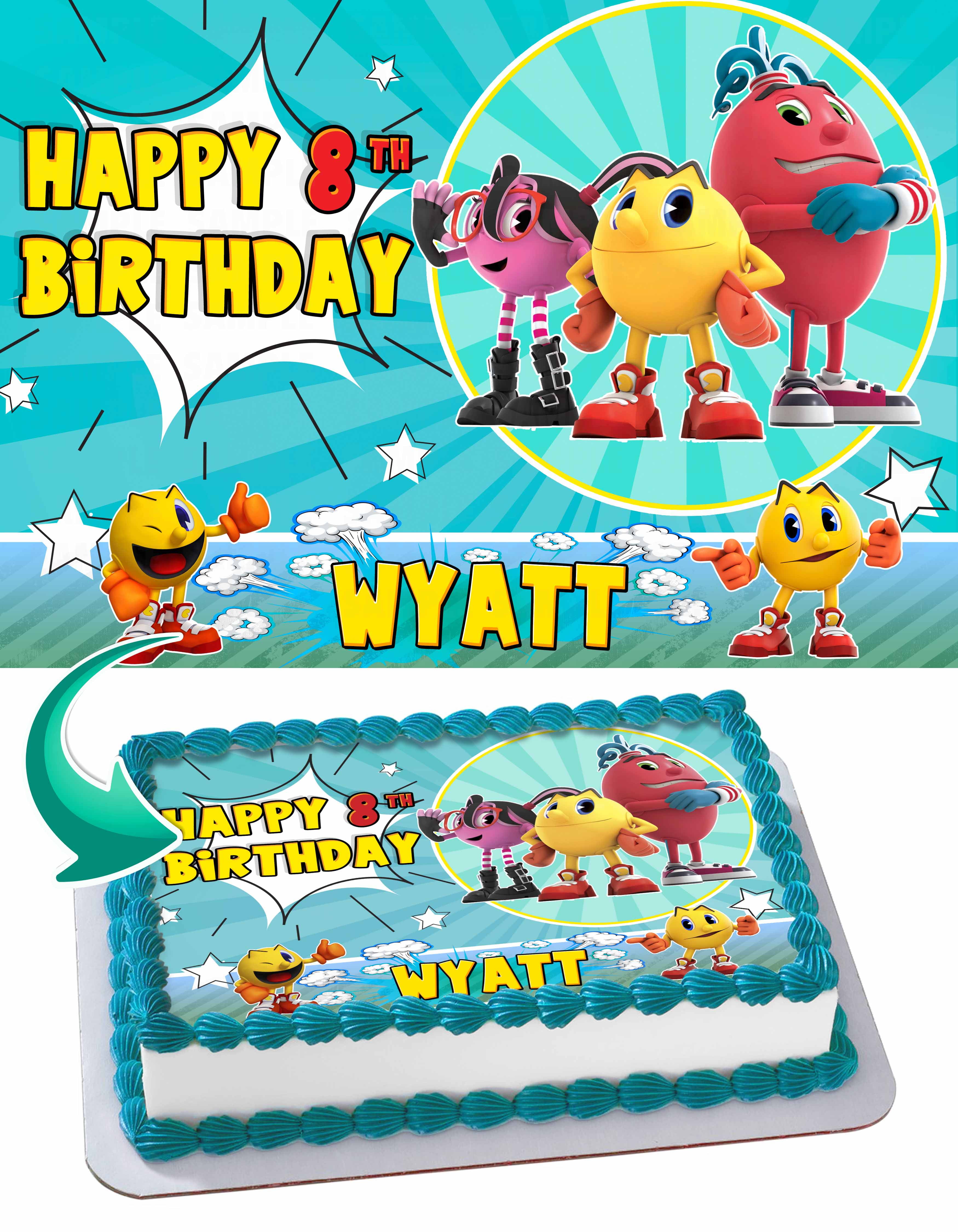 Pac Man Ghostly Adventures Edible Image Cake Topper Personalized ...