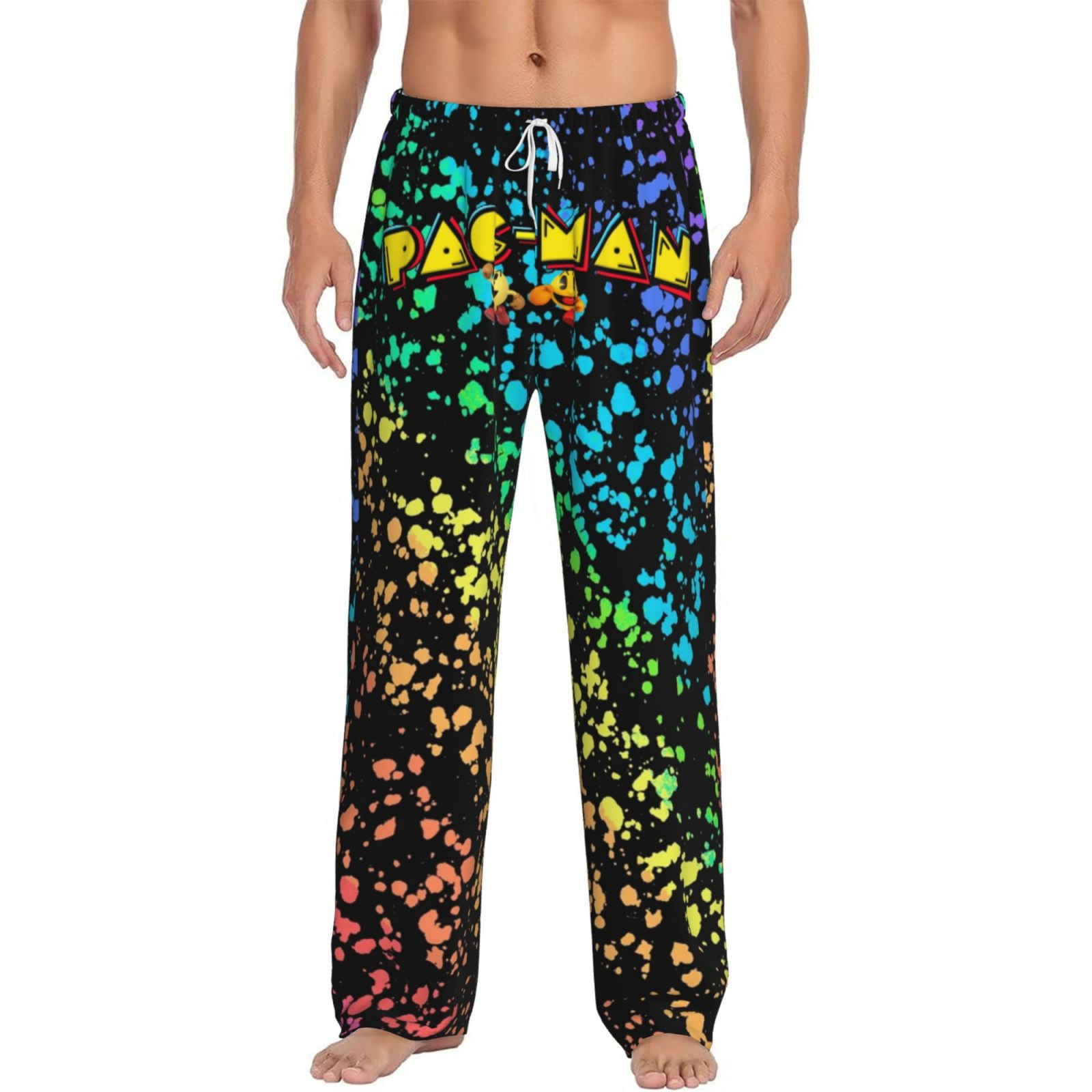 Pac-Man Logo Men's Pajama Pants Lounge Fashion Daily Sleepwear With ...