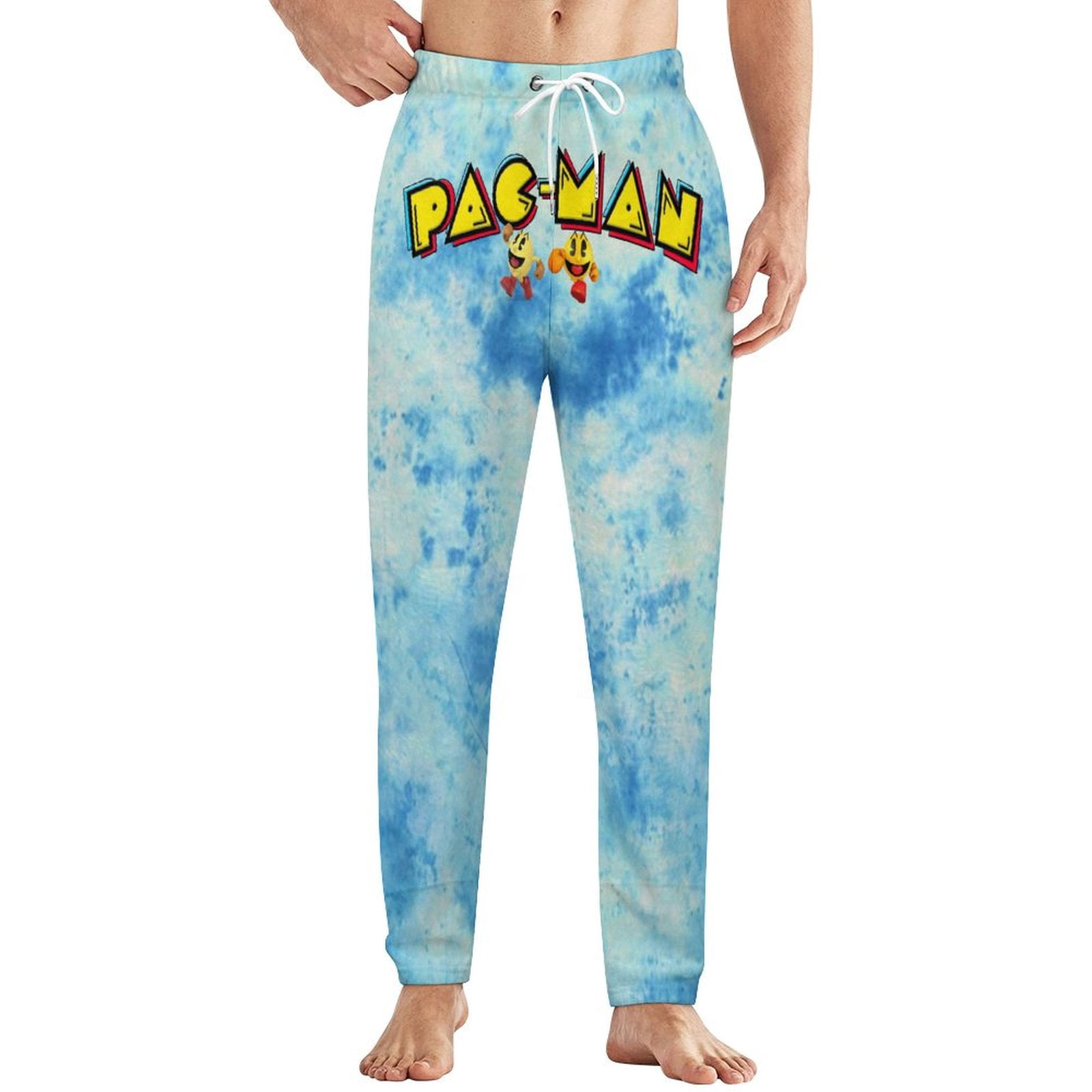 Pac-Man Logo Plush Men's Pajama Pants Bottoms Fashion Loose Lounge ...