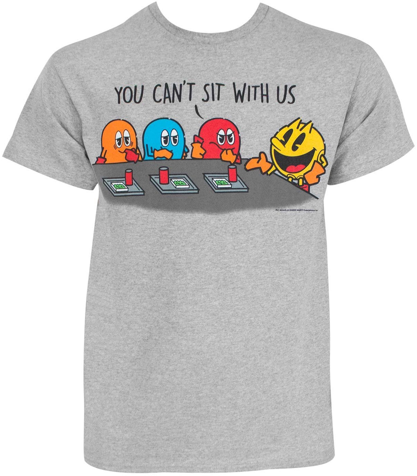 Pac-Man Men's Grey You Can't Sit With Us T-Shirt-XLarge - Walmart.com