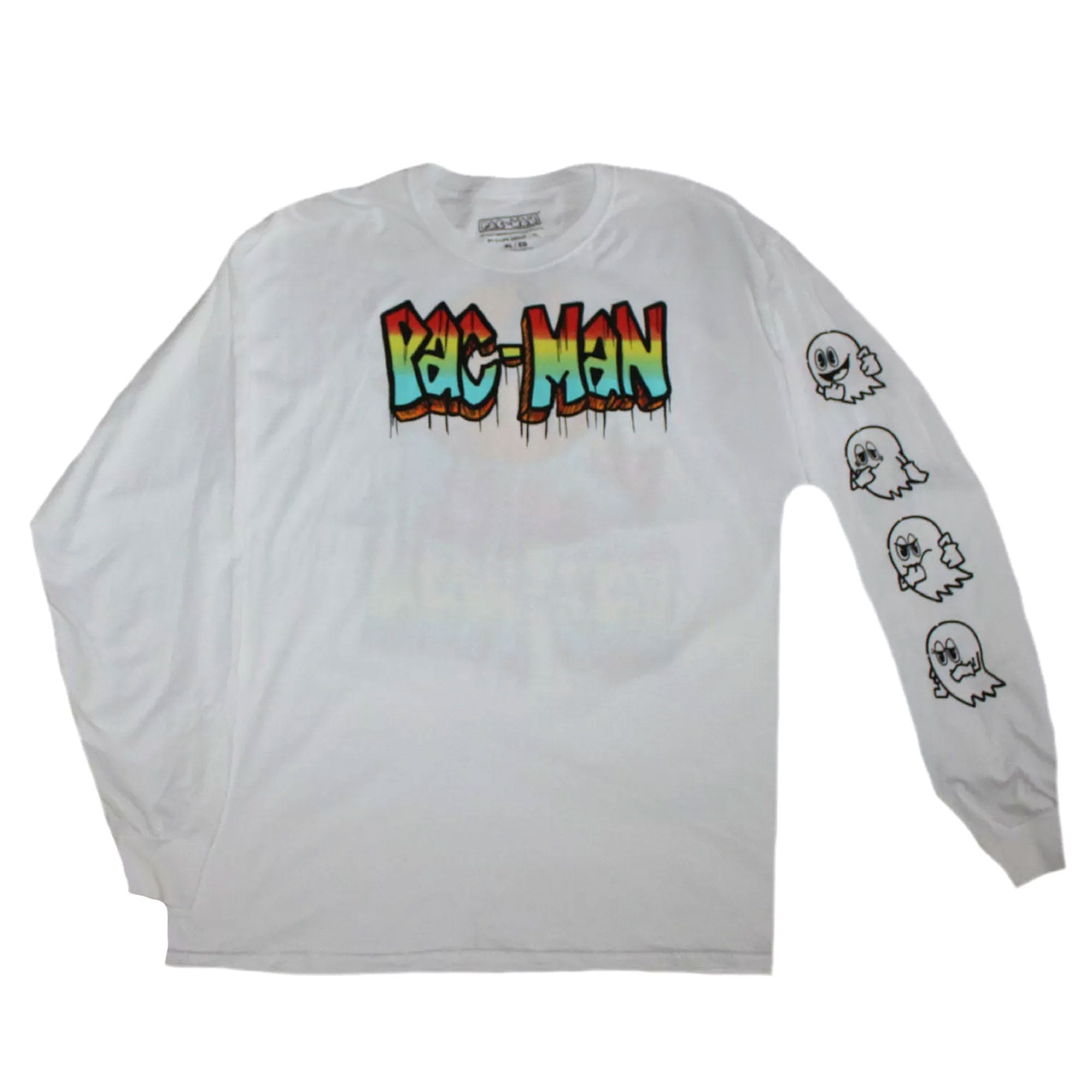Pac-Man Men's White Long Sleeve Graphic T-Shirt (Small) - Walmart.com