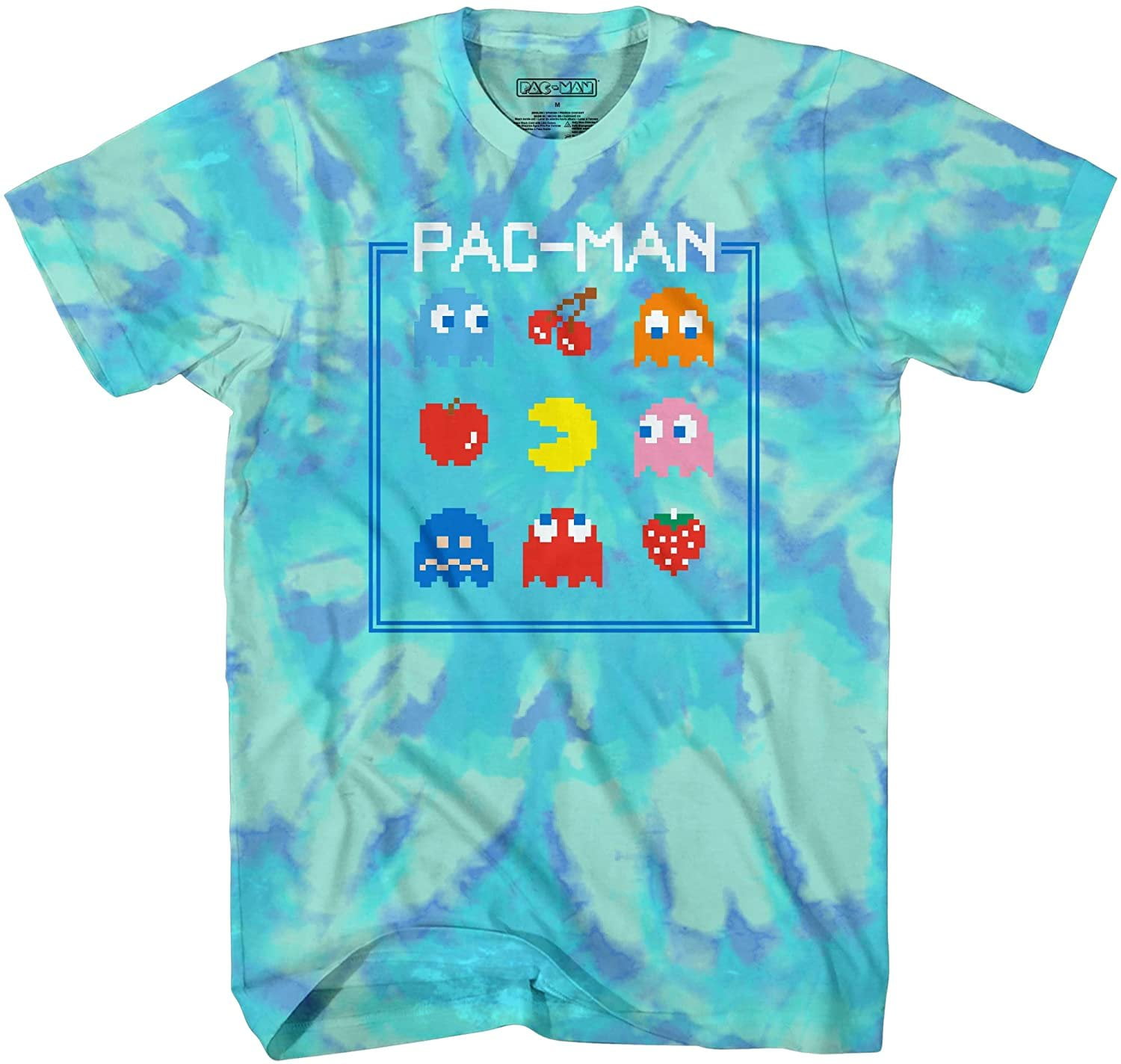 Pac-Man Official Pacman Video Game Shirt - Namco Atari Official Tie Dye ...