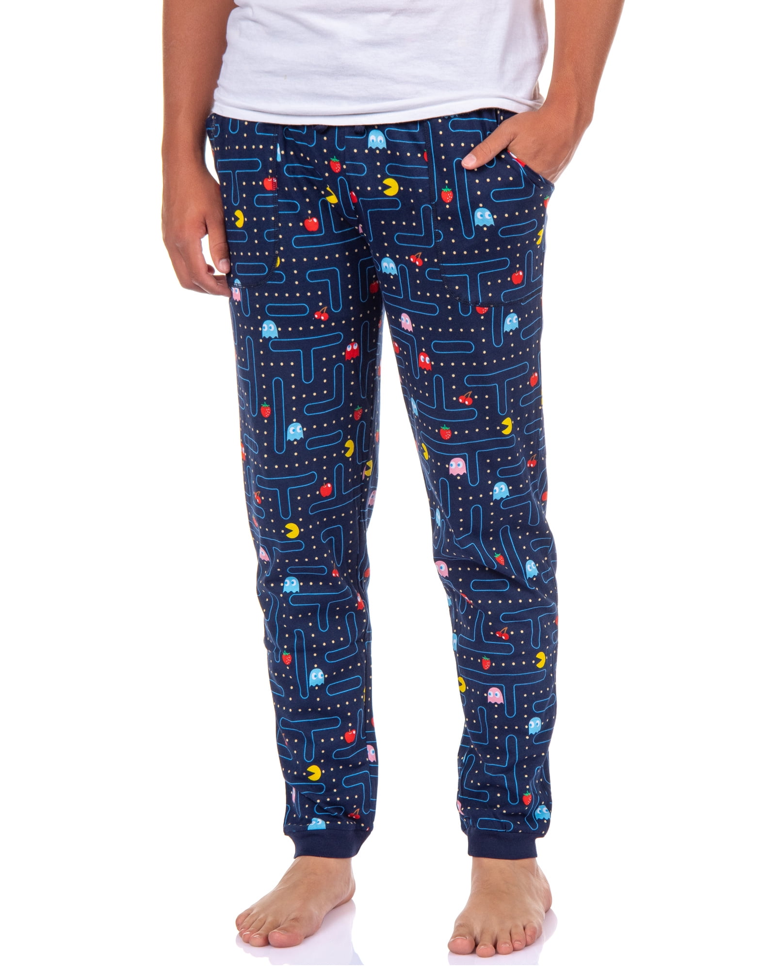 Pac-Man Pajama Pants Mens Blinky Inky Pinky Game Character PJ Joggers - Walmart.com