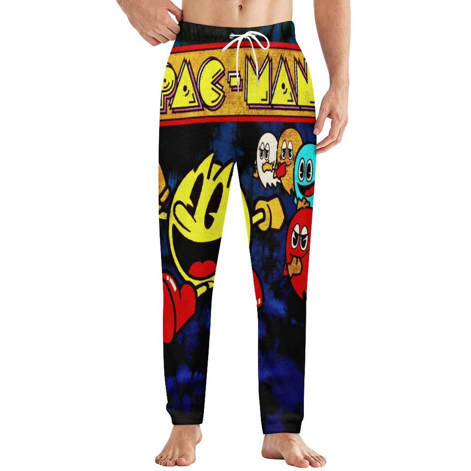 Pac-Man Running Plush Men's Pajama Pants Bottoms Fashion Loose Lounge ...