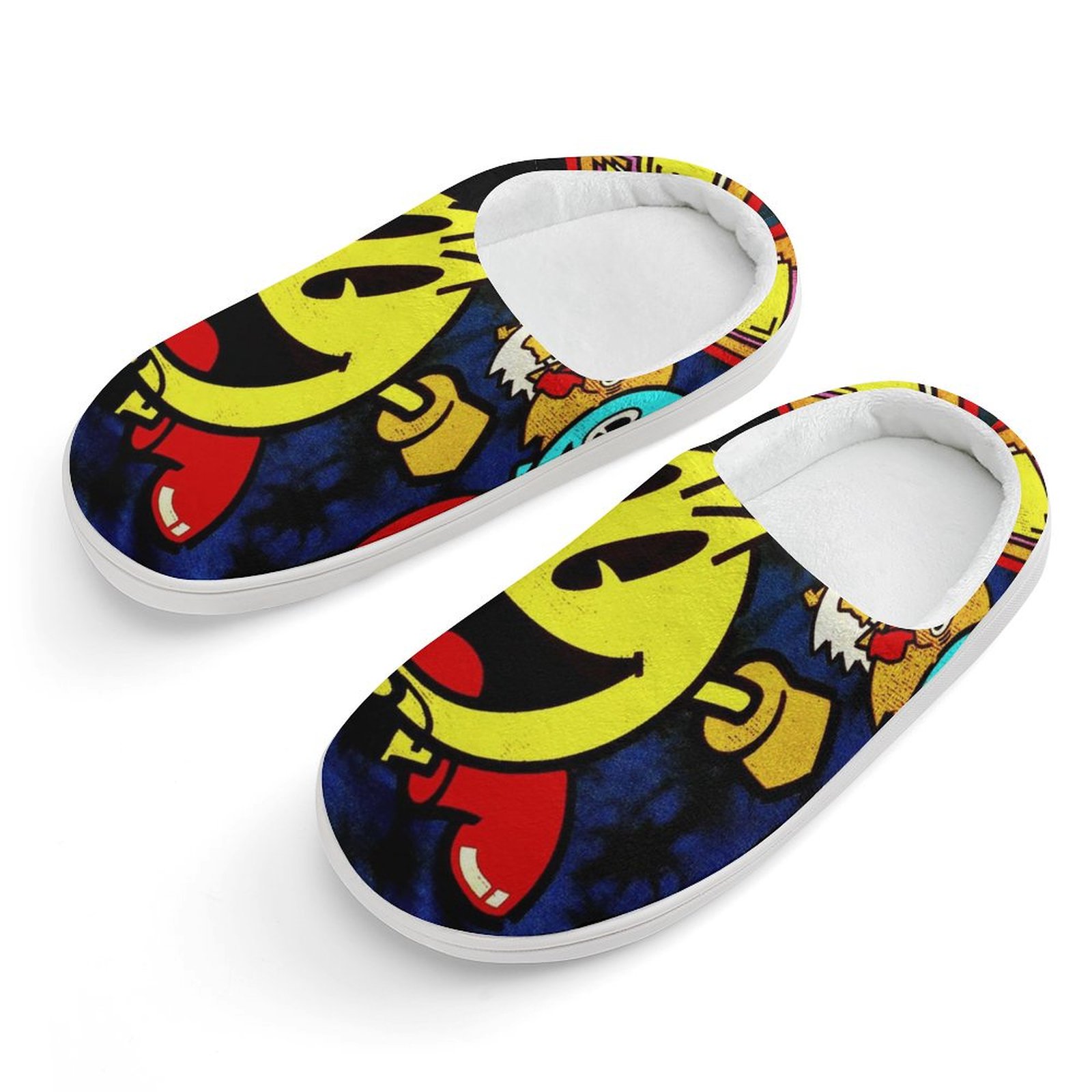 Pac-Man Running Winter Plush Slippers for Boys Girls Soft Warm Cotton ...