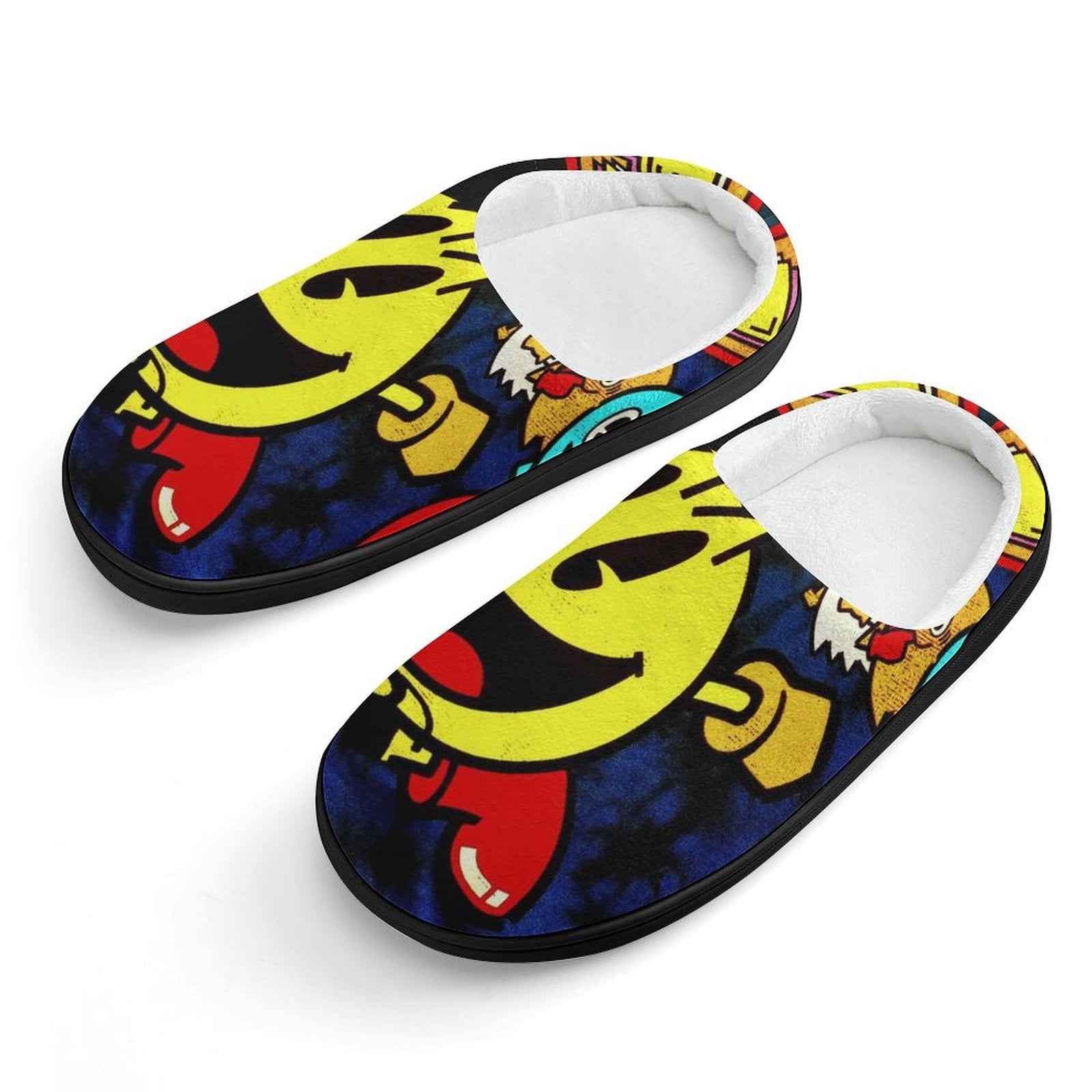 Pac-Man Running Winter Plush Slippers for Boys Girls Soft Warm Cotton ...