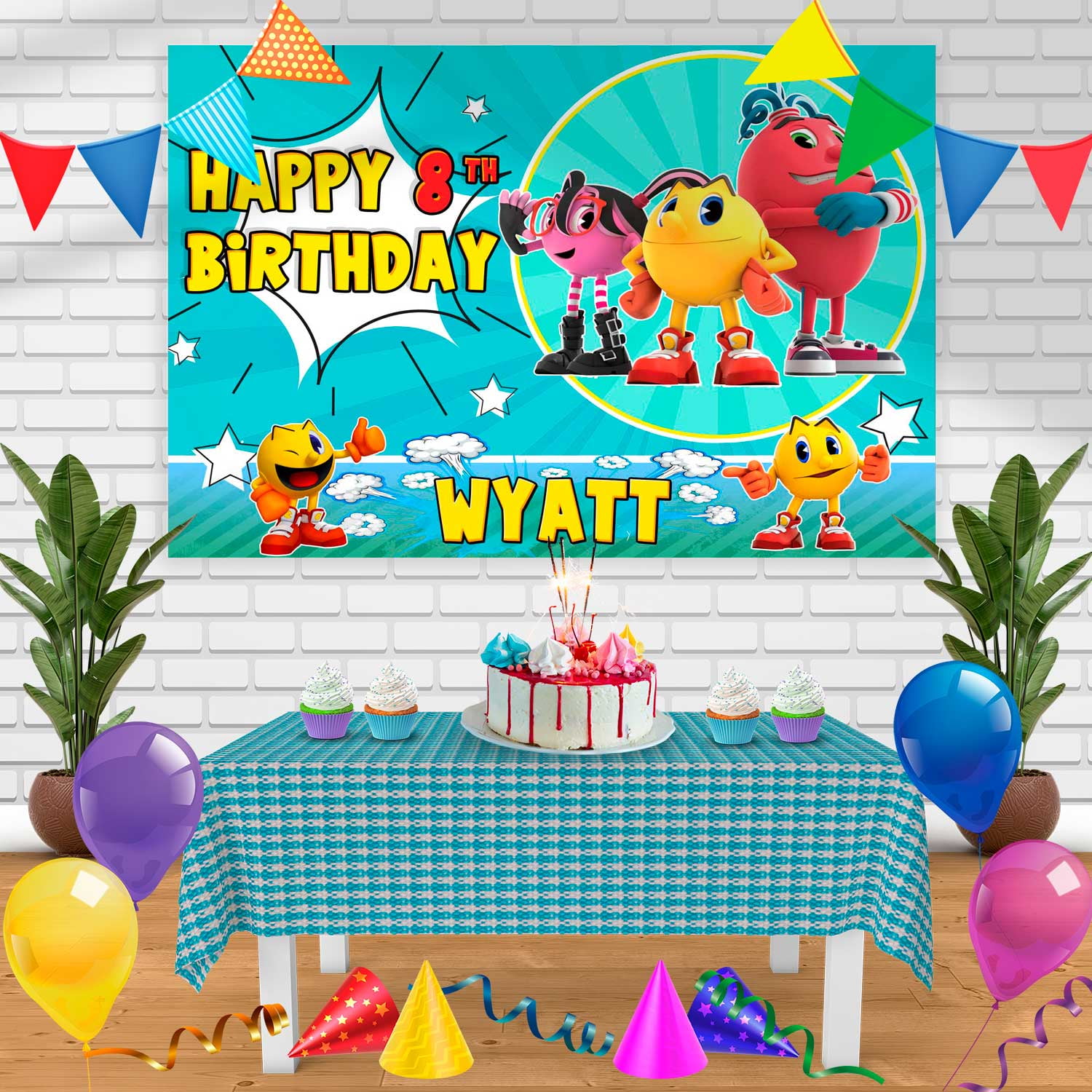 Pac Man and the Ghostly Adventures Birthday Banner Personalized Party ...