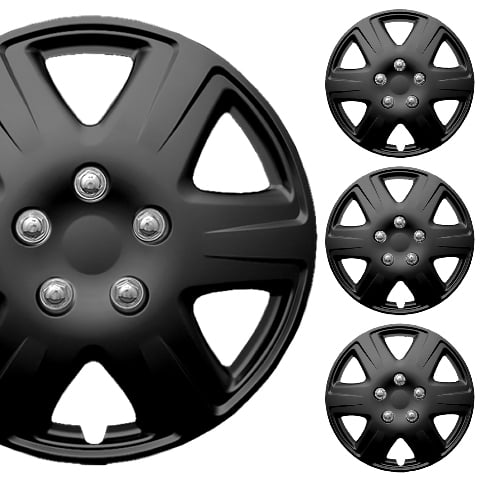 PacRim 15" Gloss Black Universal Wheel Covers |Compatible with 15 ...