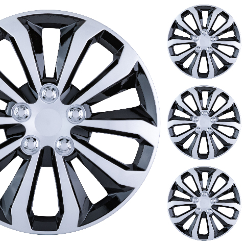 Pilot Automotive 17 Inch Spyder Universal Hubcaps Set of 4 - Black ...