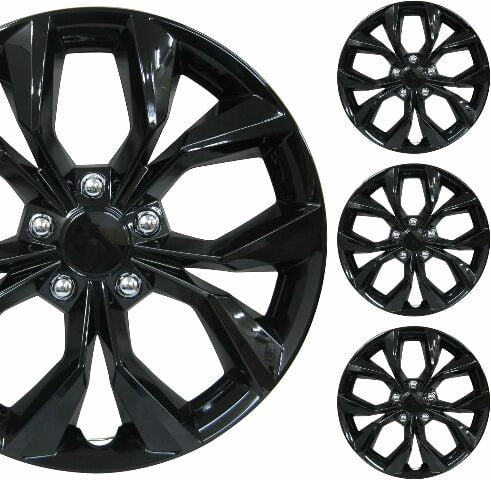 PacRim 17" Gloss Black Wheel Covers/Hubcap Set Made for Universal Fit ...