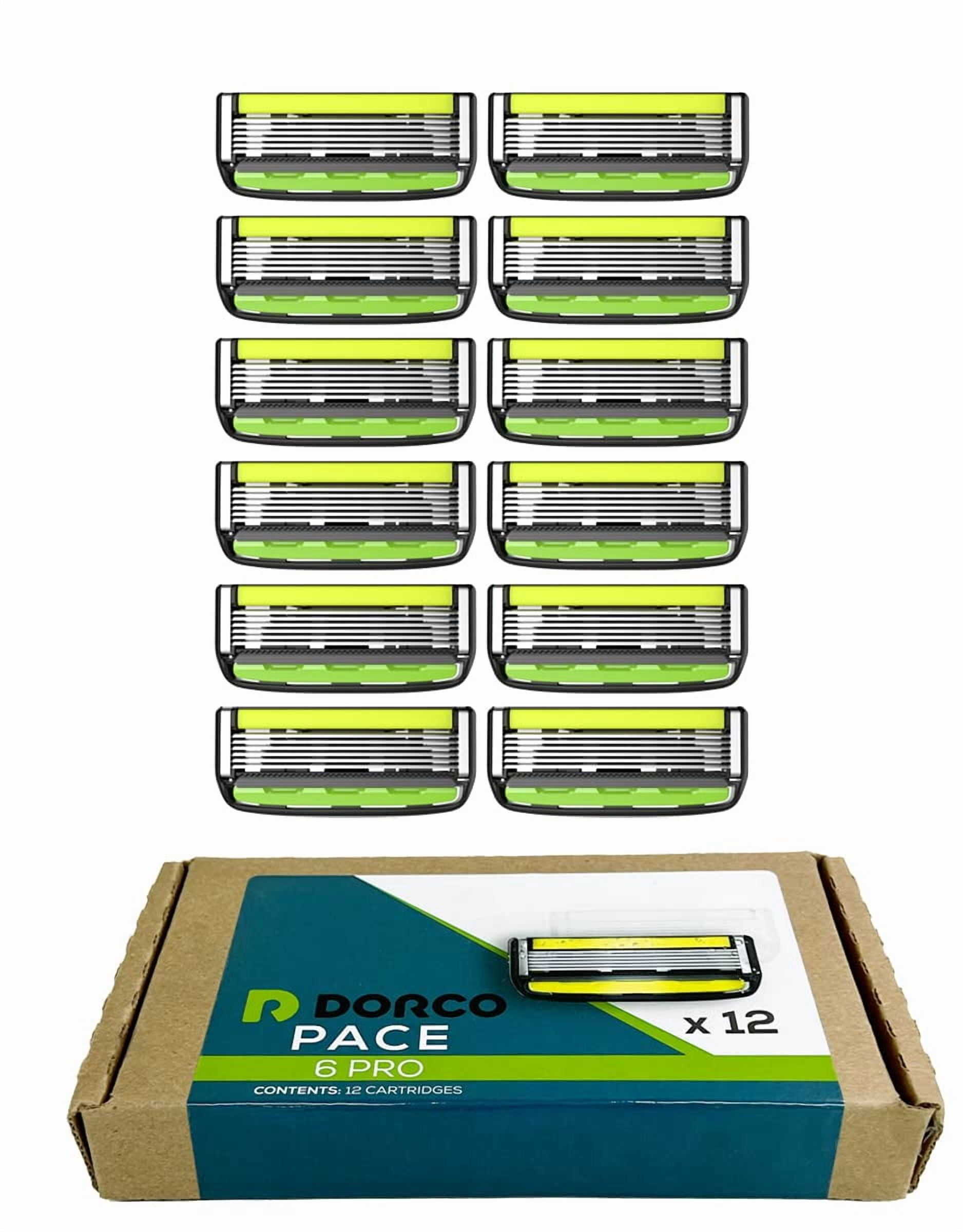 Pace 6 Pro - Six Blade Razor System with Trimmer 12 Pack Refill (No ...