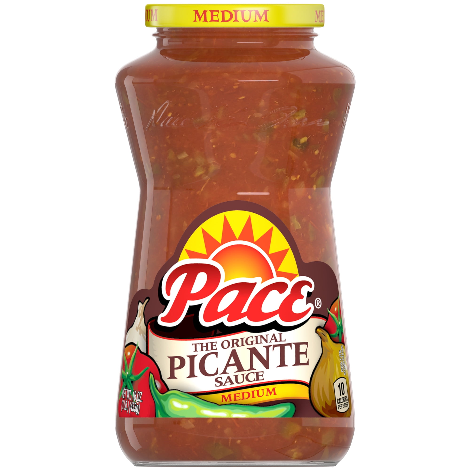 Pace Picante Sauce Medium 16 oz Jar with Jalapenos and Tomatoes for Dips and Toppings - Walmart.com