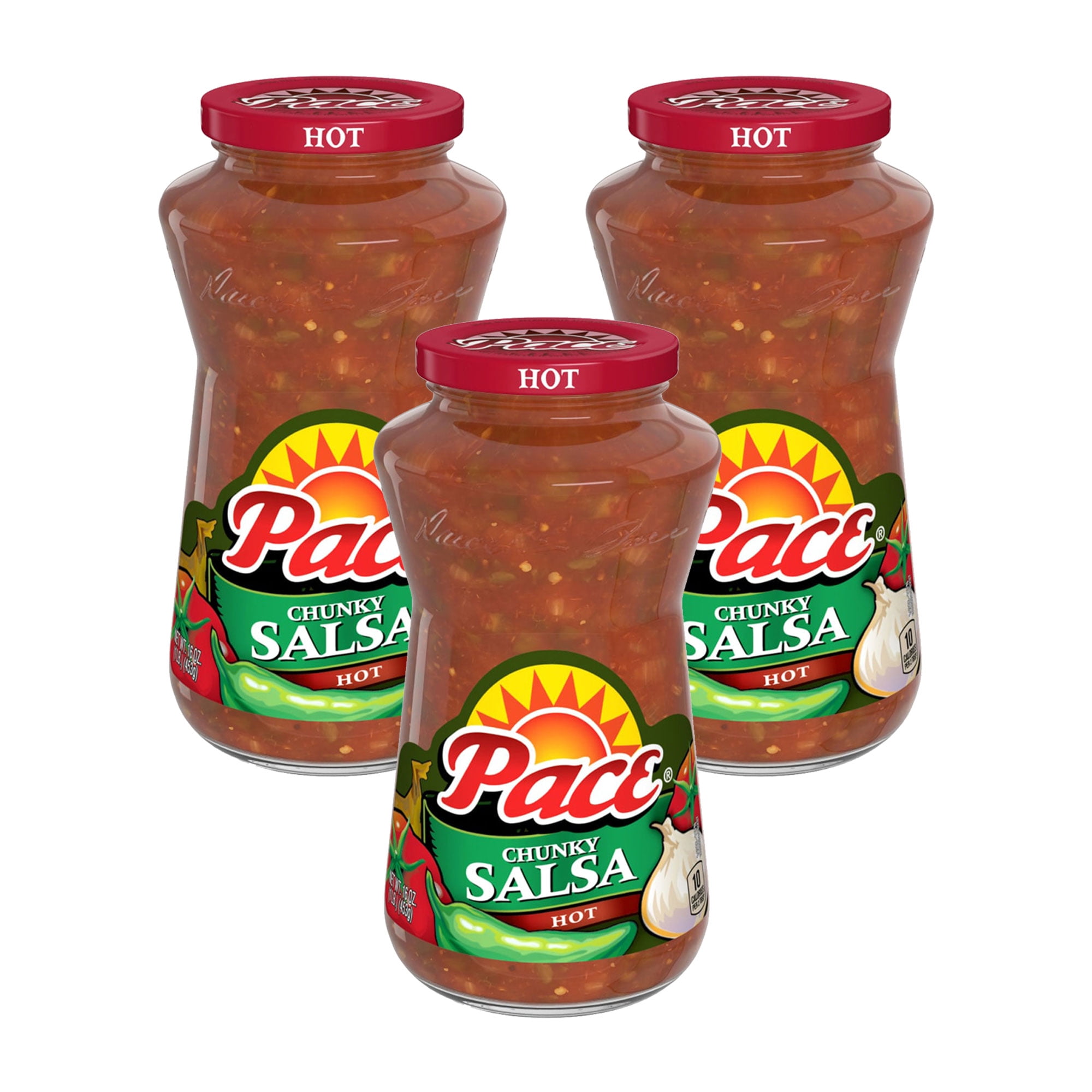 Pace Thick & Chunky Salsa Hot, 16 oz Jar (Pack of 3) - Walmart.com