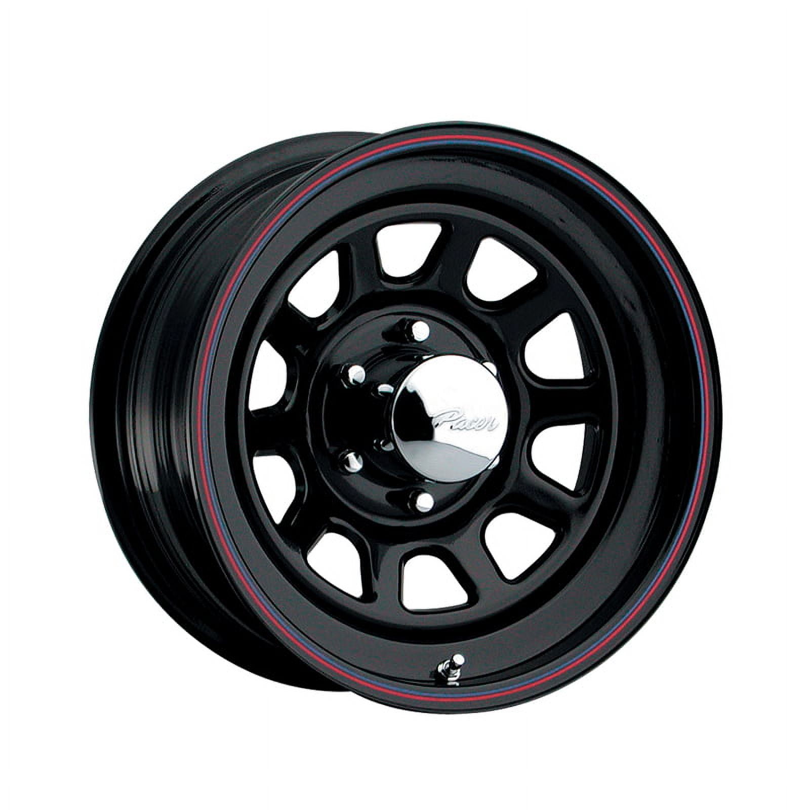 Pacer 15x7 Steel Wheel Rim, 342B Black Daytona, 5X4.50 Bolt Pattern ...