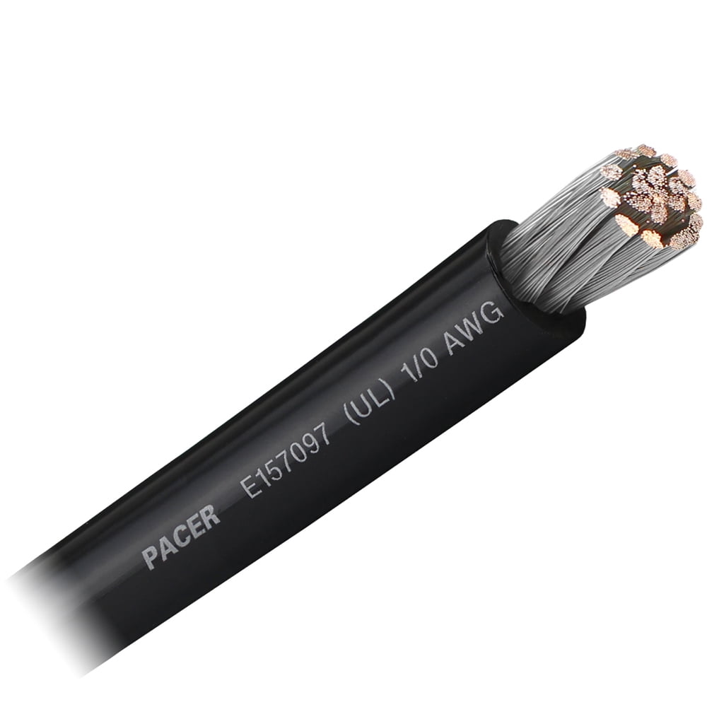 Pacer Black 1/0 AWG Battery Cable - Sold By The Foot | Bundle of 10 ...