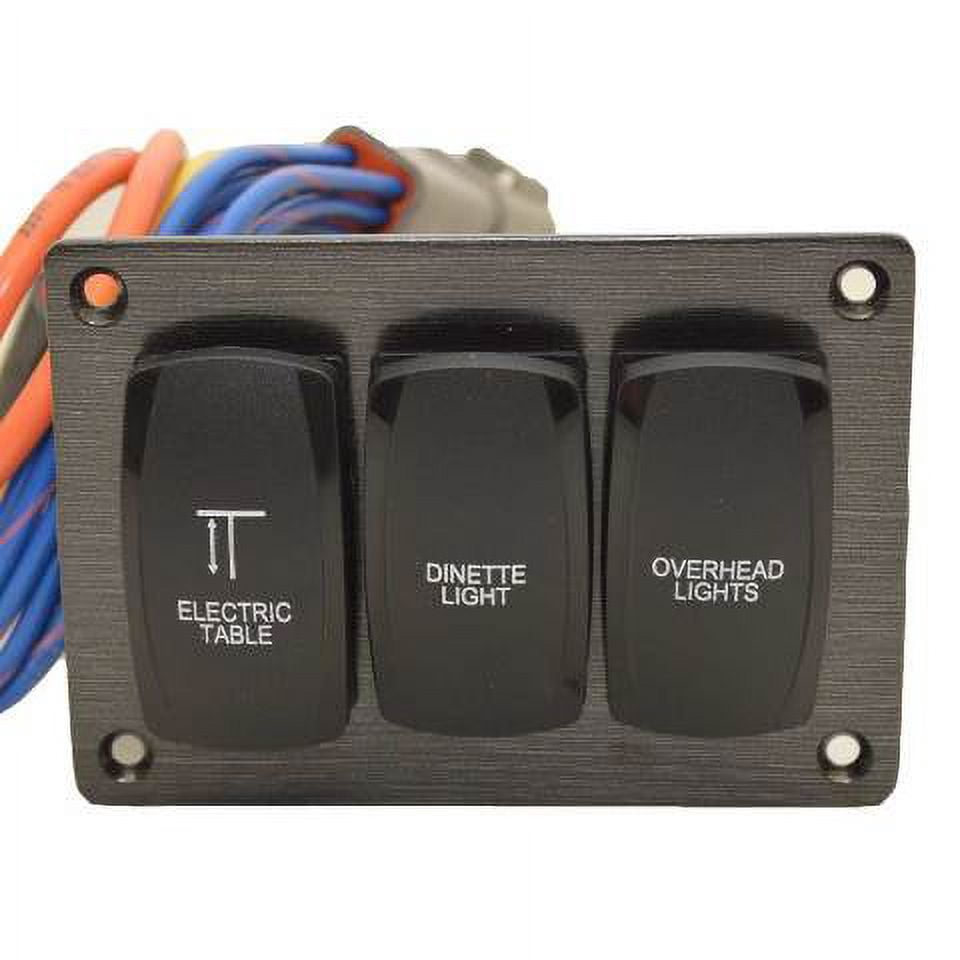 Pacer Marine Boat Switch Panel 574430-02-005 | 3 7/8 x 2 3/4 Inch Black ...