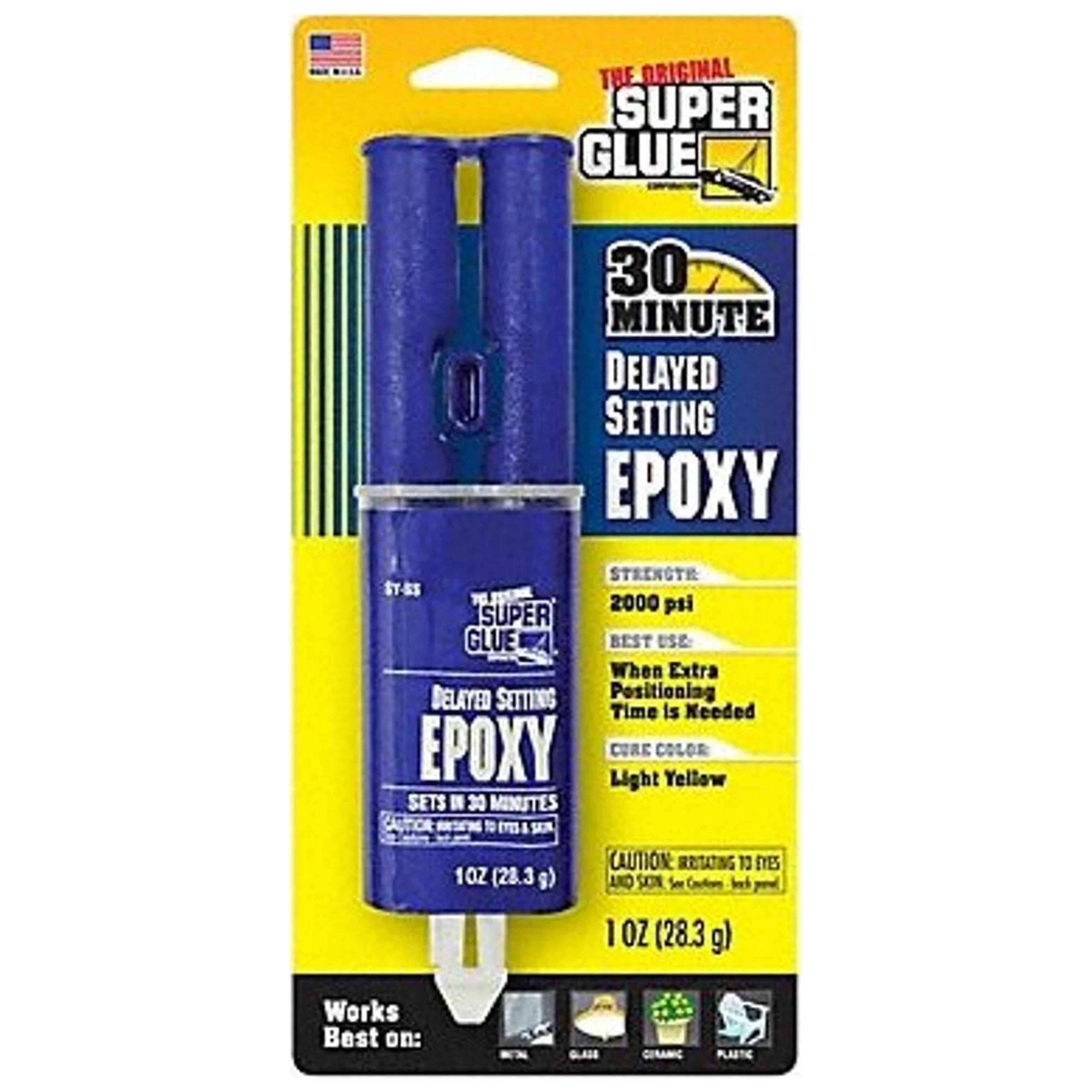 Pacer Original Super Glue Epoxy Adhesive Light Yellow Cure Color 1oz ...