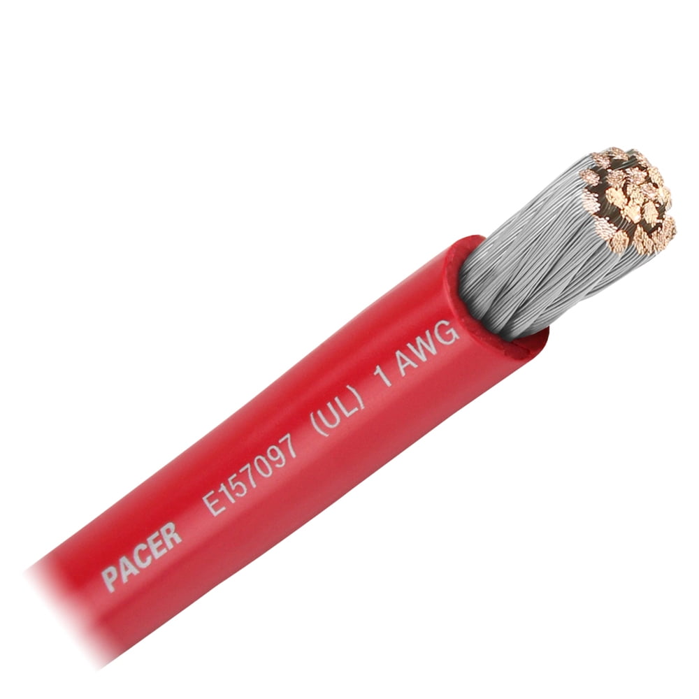 Pacer Red 1 AWG Battery Cable - Sold By The Foot - Walmart.com