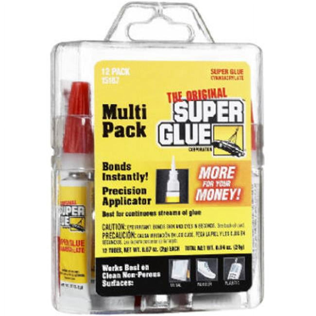 Super Glue 15187 Original Formula, Instant Bonding, 12-Pack, 2-Gram ...