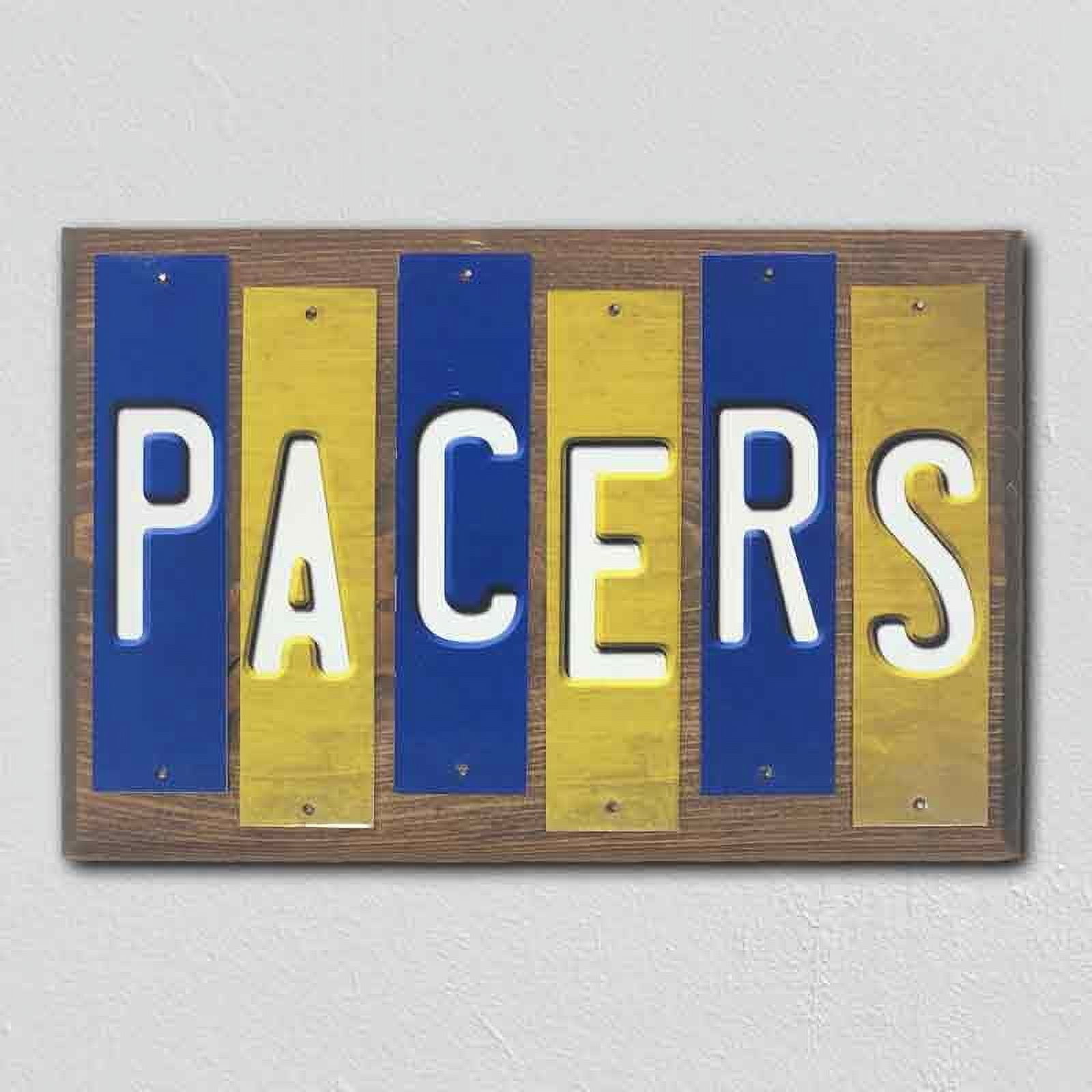 Pacers Team Colors Basketball Fun Strips Novelty Wood Sign WS-716 8" x ...