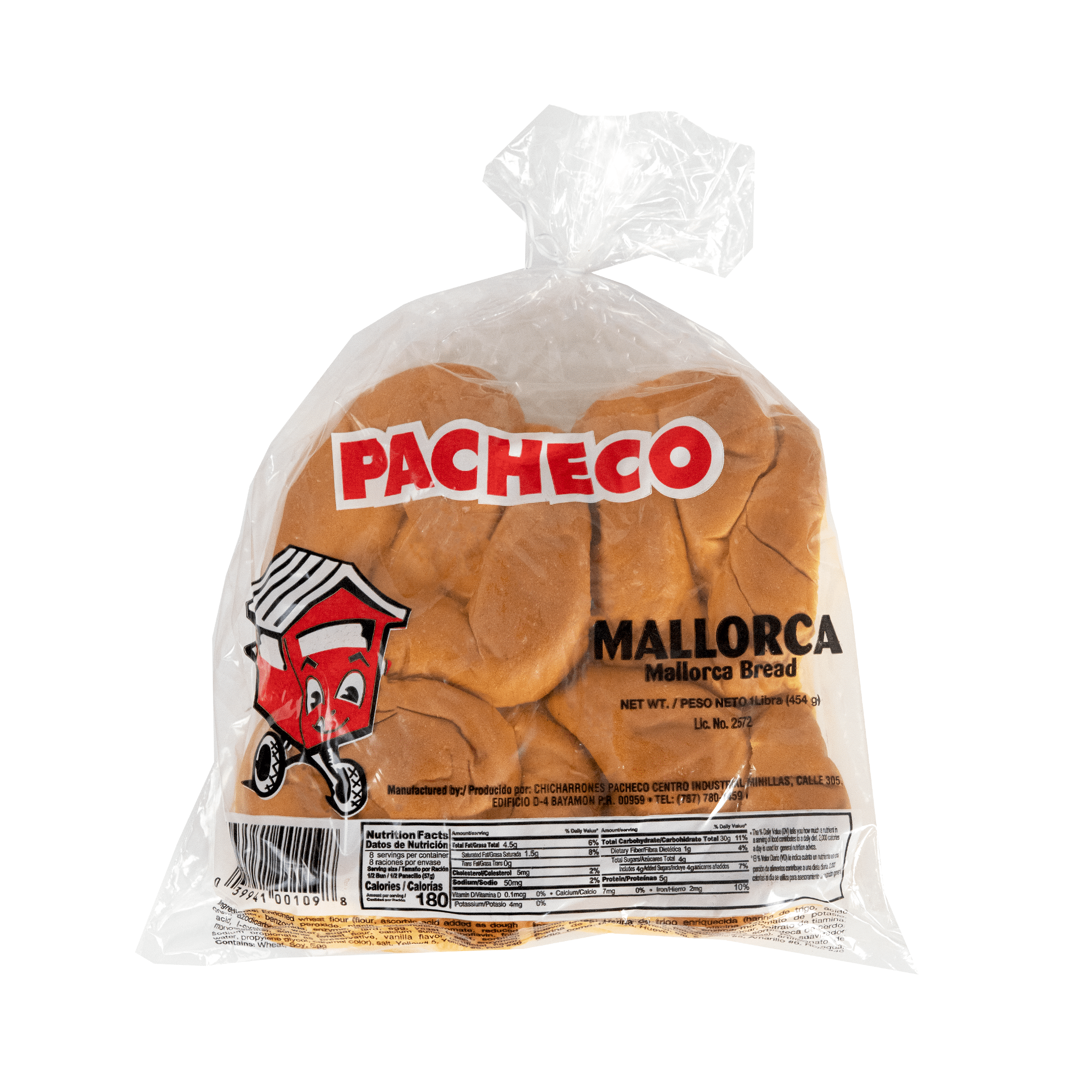 Pacheco Mallorca Bread Regular, 16 oz, 4 Count, Regular Size Shelf ...