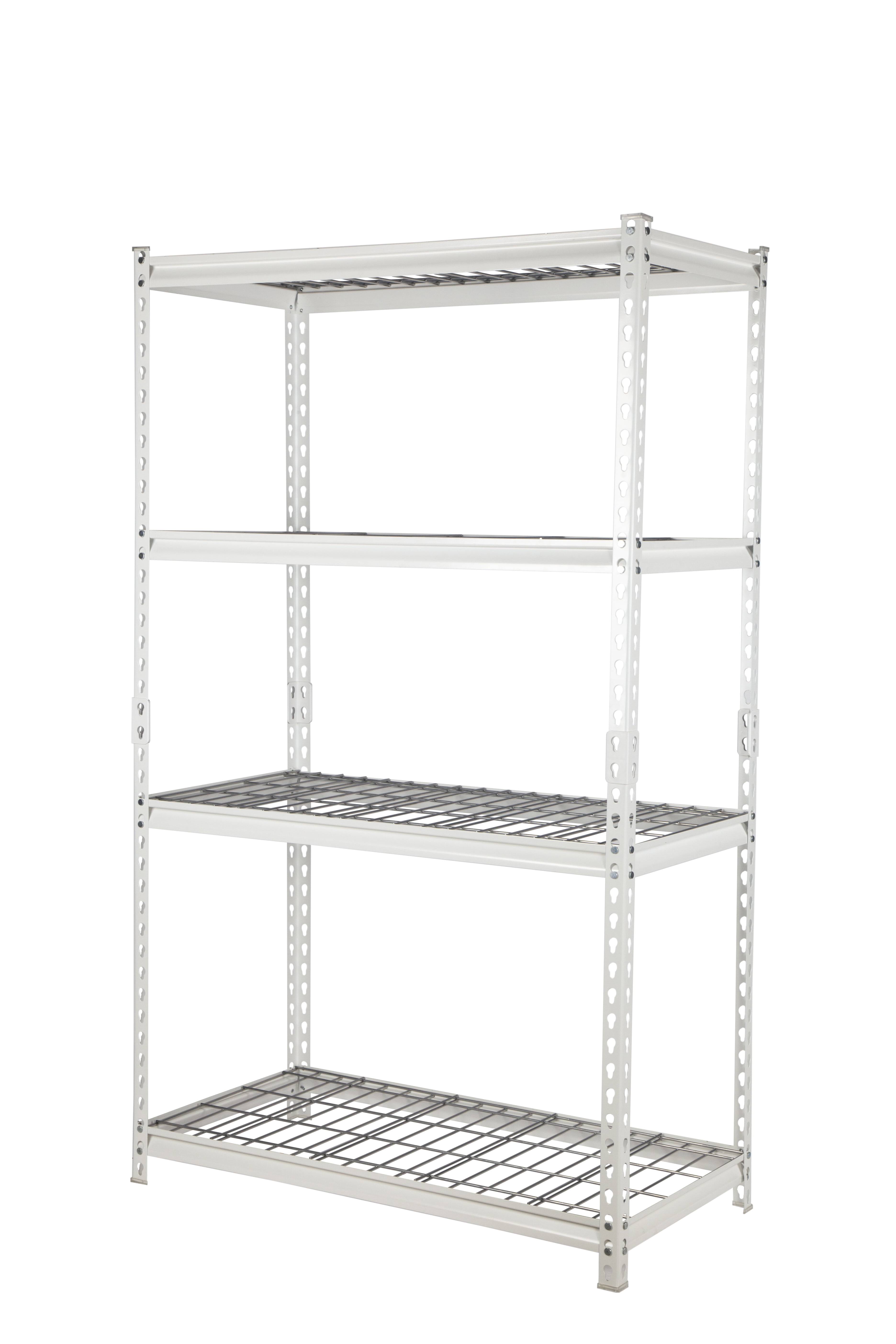 Pachira 30"W x 12"D x 60"H 4-Shelf Steel Shelving, White - Walmart.com
