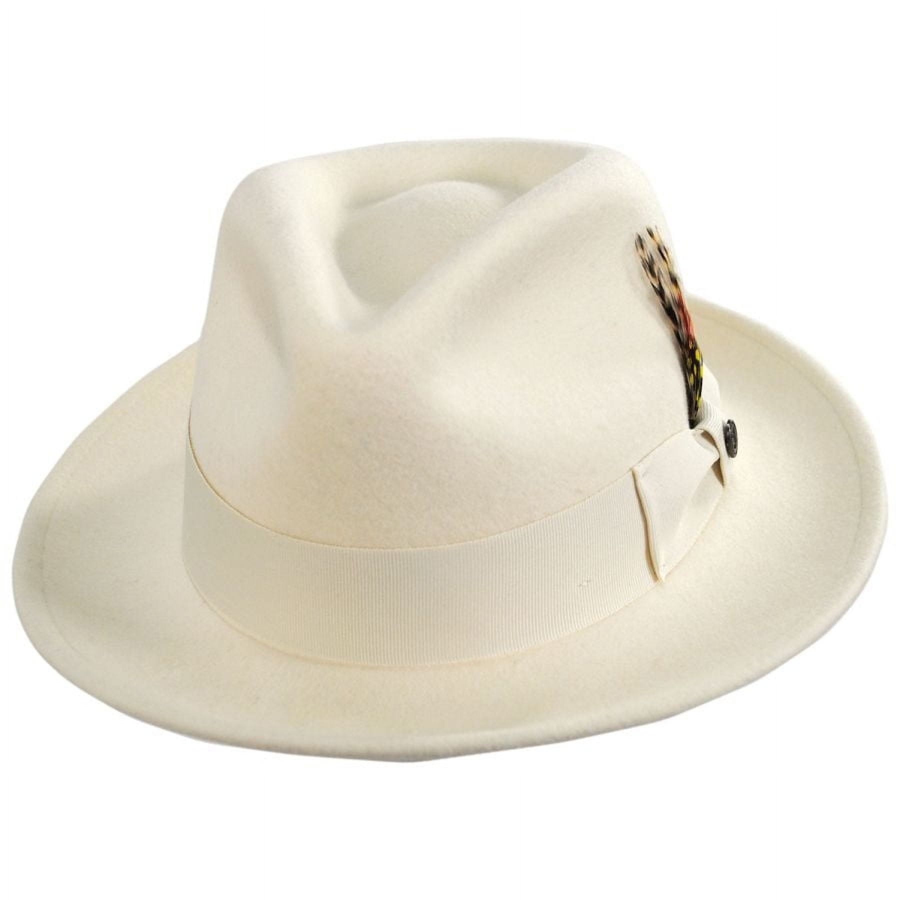 Pachuco Crushable Wool Felt Fedora Hat - XL - Cream - Walmart.com