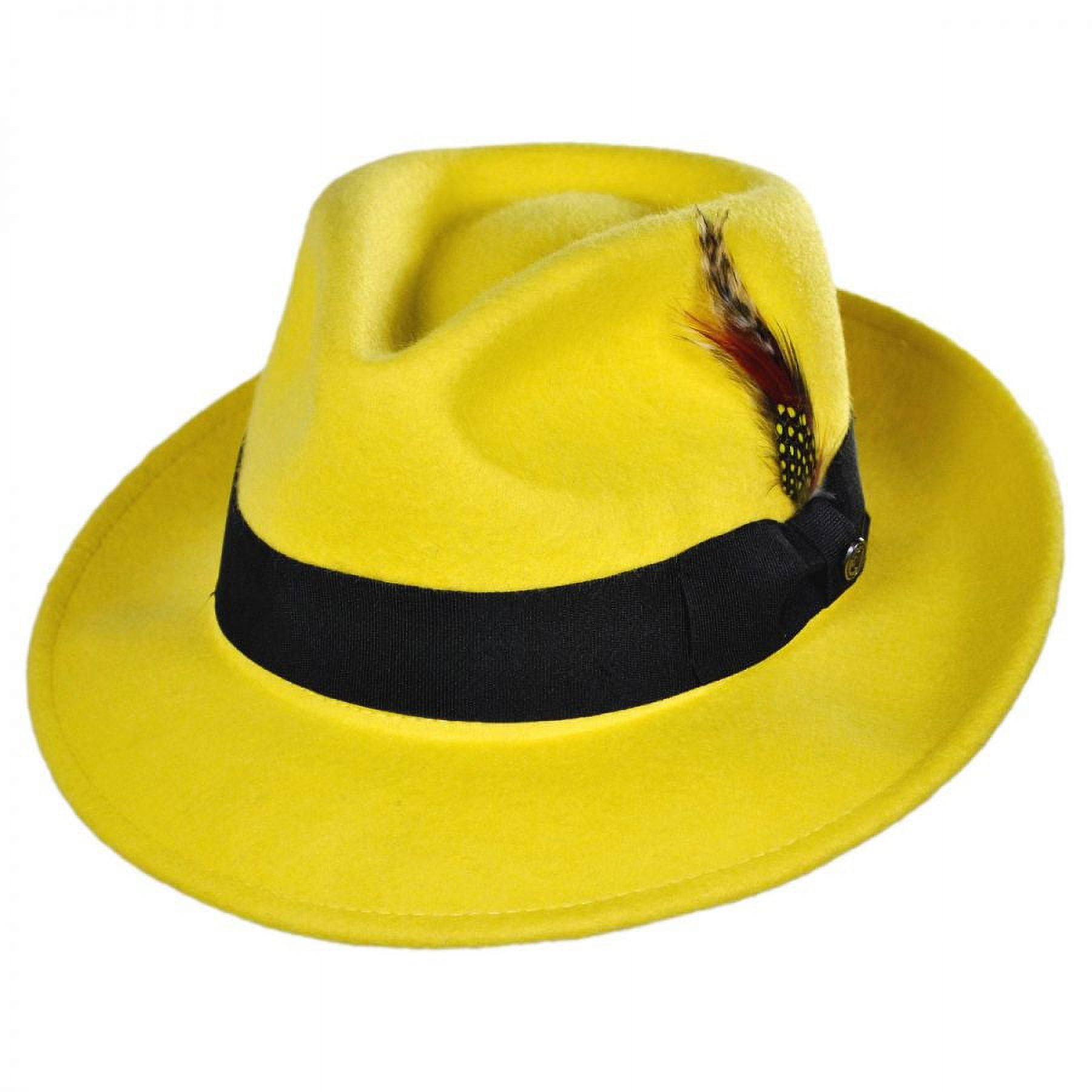 Pachuco Crushable Wool Felt Fedora Hat - XXL - Yellow - Walmart.com