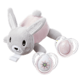 Paci-Snuggie Stuffed Animal with Two Pacifiers, 0-6 months - Bunny ...