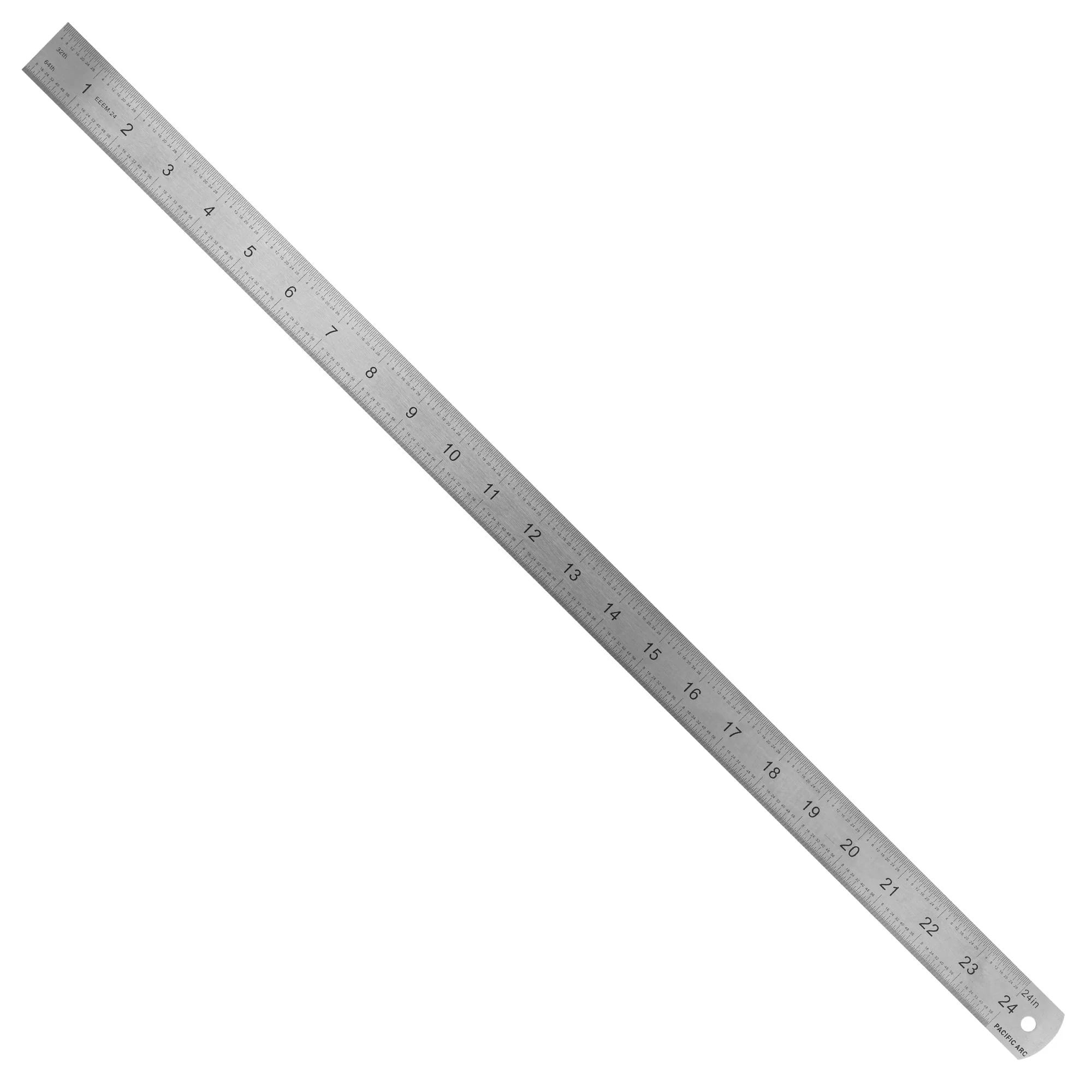 Pacific Ar, Stainless Steel Ruler Inch and Metric, with Inch (8th, 16th ...