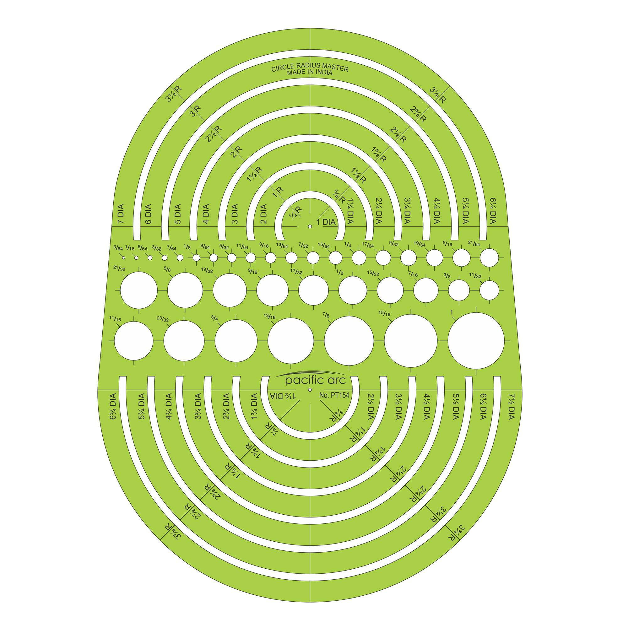 Pacific Arc - Circles Radius Master Template Guide, 1/2 to 3 3/4 Inch ...