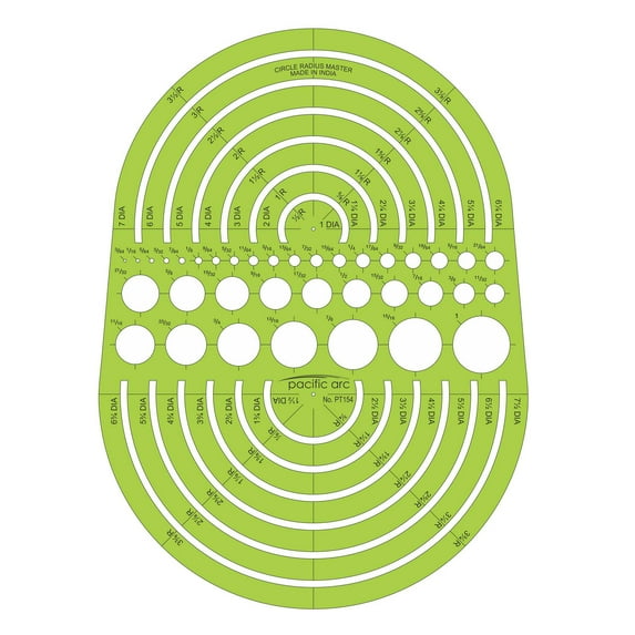 Pacific Arc - Circles Radius Master Template Guide - From 1/2 Inch to 3 ...