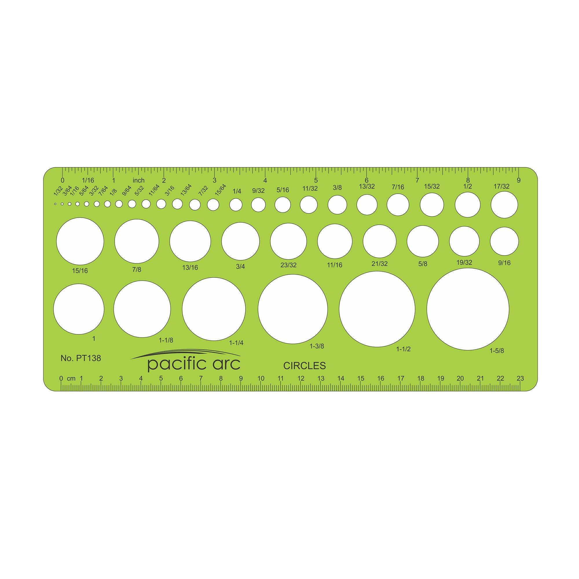Pacific Arc Circles Template Guide, 40 Perfect Circles from 1/32 to 1 5 ...