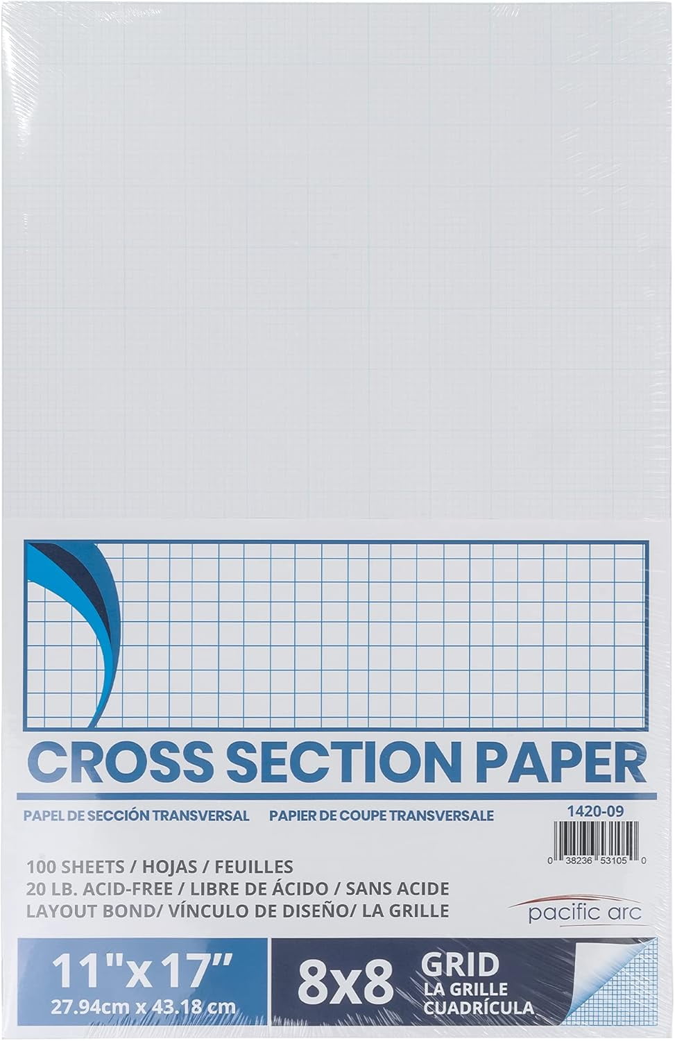 Pacific Arc Cross Section Paper Pad, 100 Sheets, 11 Inch x 17 Inch, 8 x ...