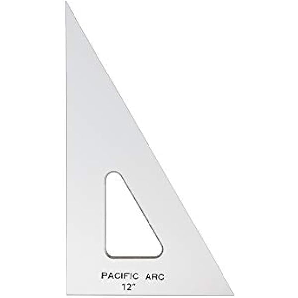 Pacific Arc Drafting Triangle, 12-inch, 30/60/90 Degrees, Clear Acrylic ...