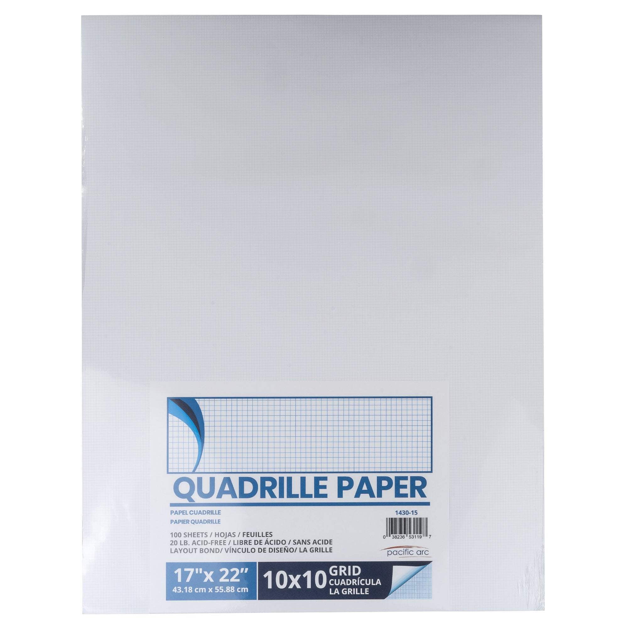 Pacific Arc, Quadrille Paper Pad, 50 Sheets 8.5 Inch x 11 Inch, 4 x 4 ...