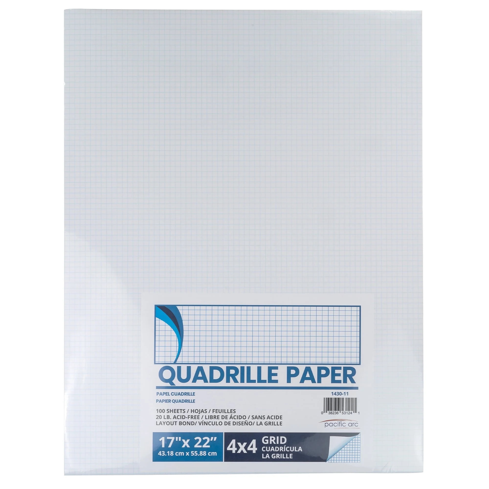 Pacific Arc, Quadrille Paper Pad, 50 Sheets 8.5 Inch x 11 Inch, 4 x 4 ...