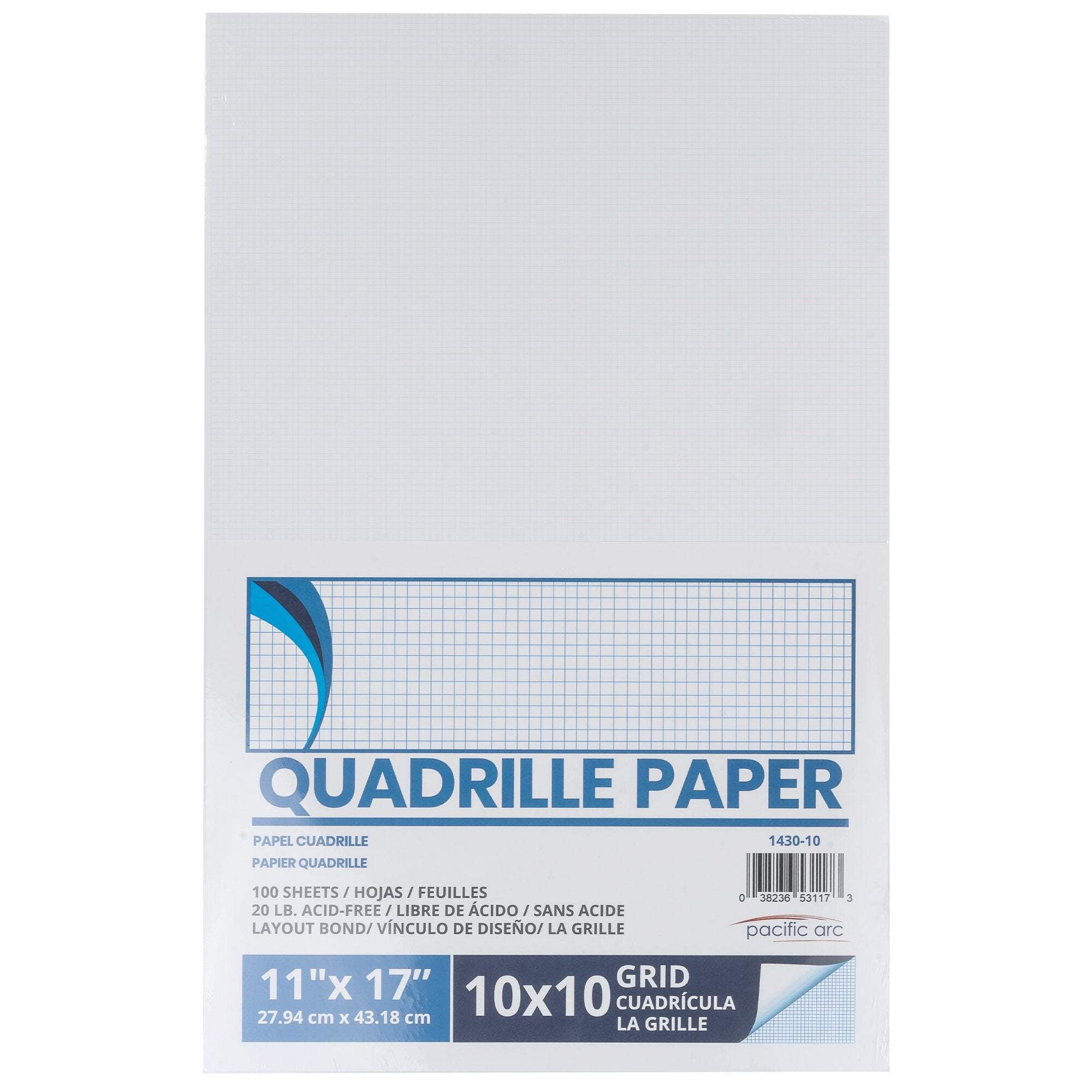Pacific Arc, Quadrille Paper Pad, 50 Sheets 8.5 Inch x 11 Inch, 4 x 4 ...