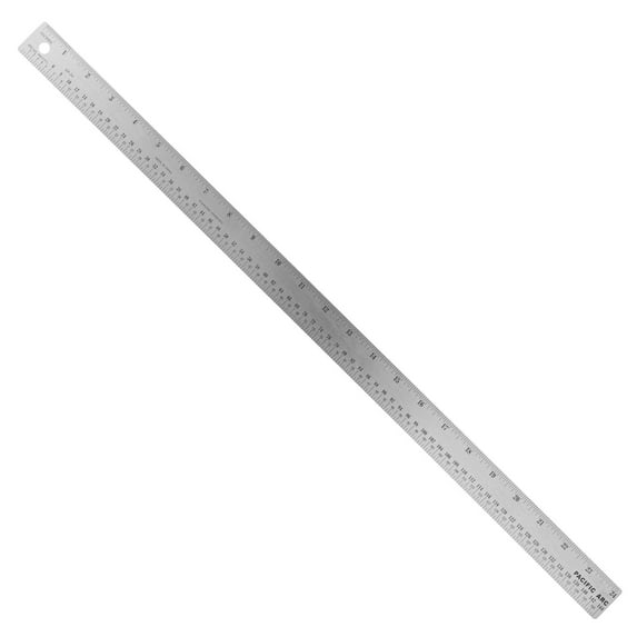 Stainless Steel Ruler, Inch and Pica Graduations, Cork or Rubber Back ...