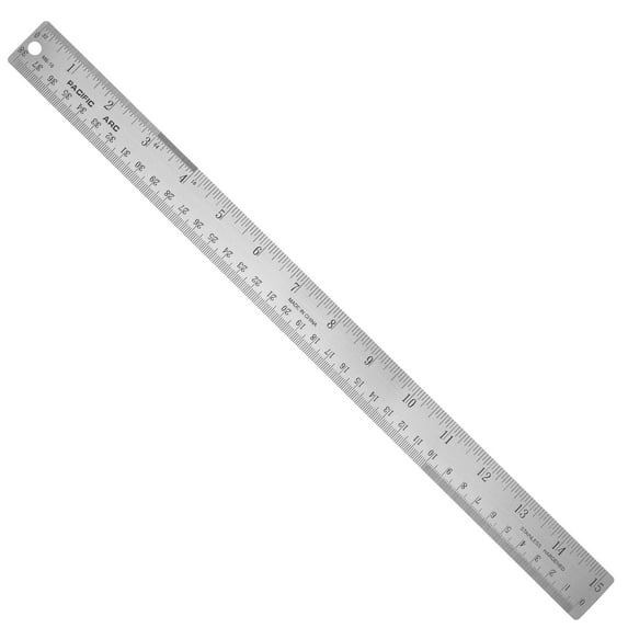 Pacific Arc Stainless Steel Ruler with Inch and Metric(mm), Non Skid ...