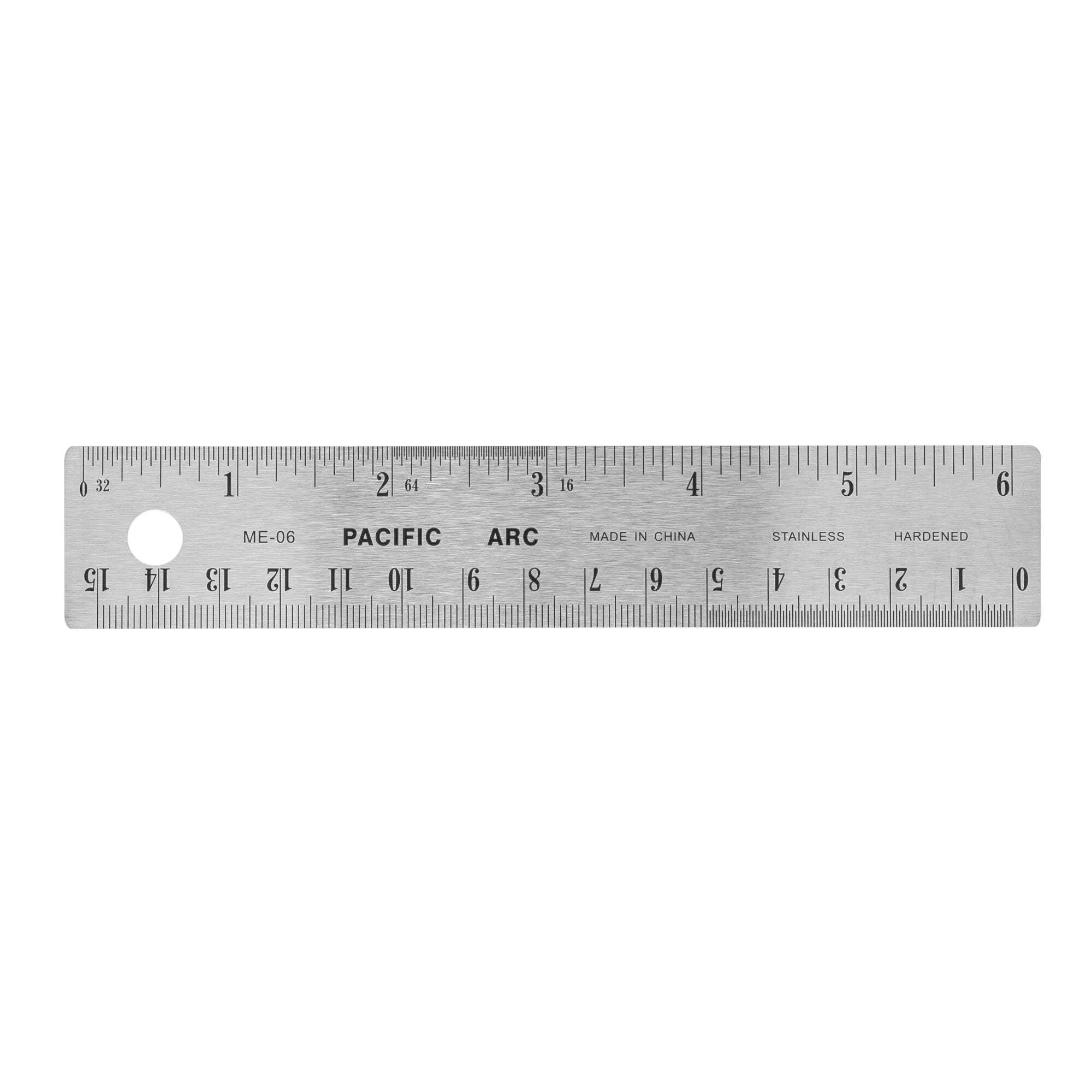 Pacific Arc Stainless Steel Ruler with Inch and Metric(mm), Non Skid ...