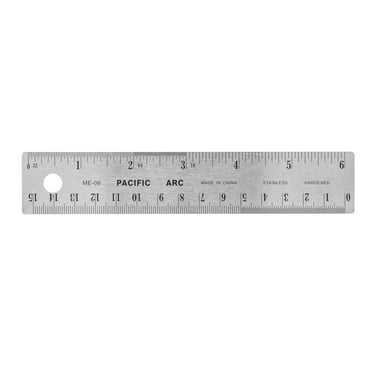 Pacific Arc, Stainless Steel Ruler with Inch (32nd & 64th) and Pica ...