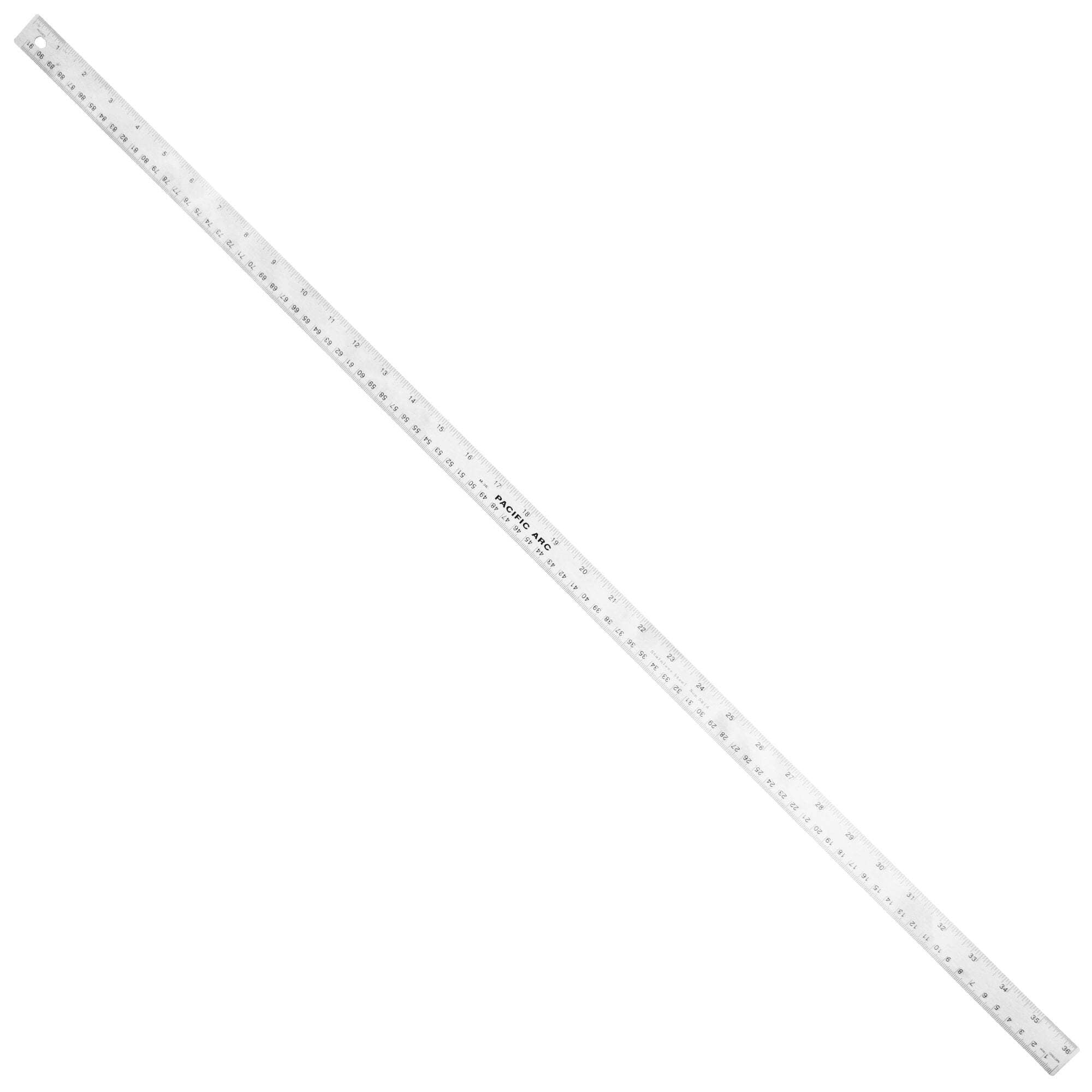 Pacific Arc Stainless Steel Ruler with Inch and Metric(mm), Non Skid ...
