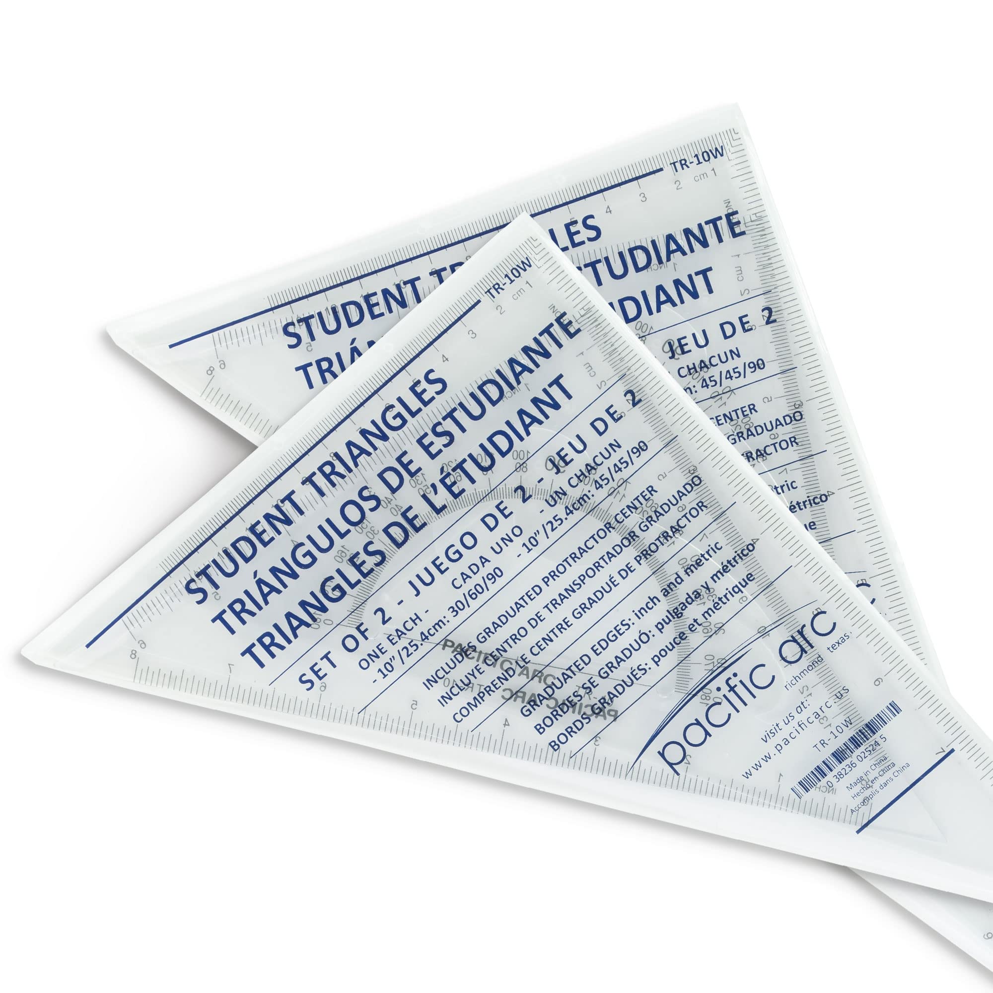 Pacific Arc - Triangle Set 10 Inch 30/60 & 45/90 - Student ...