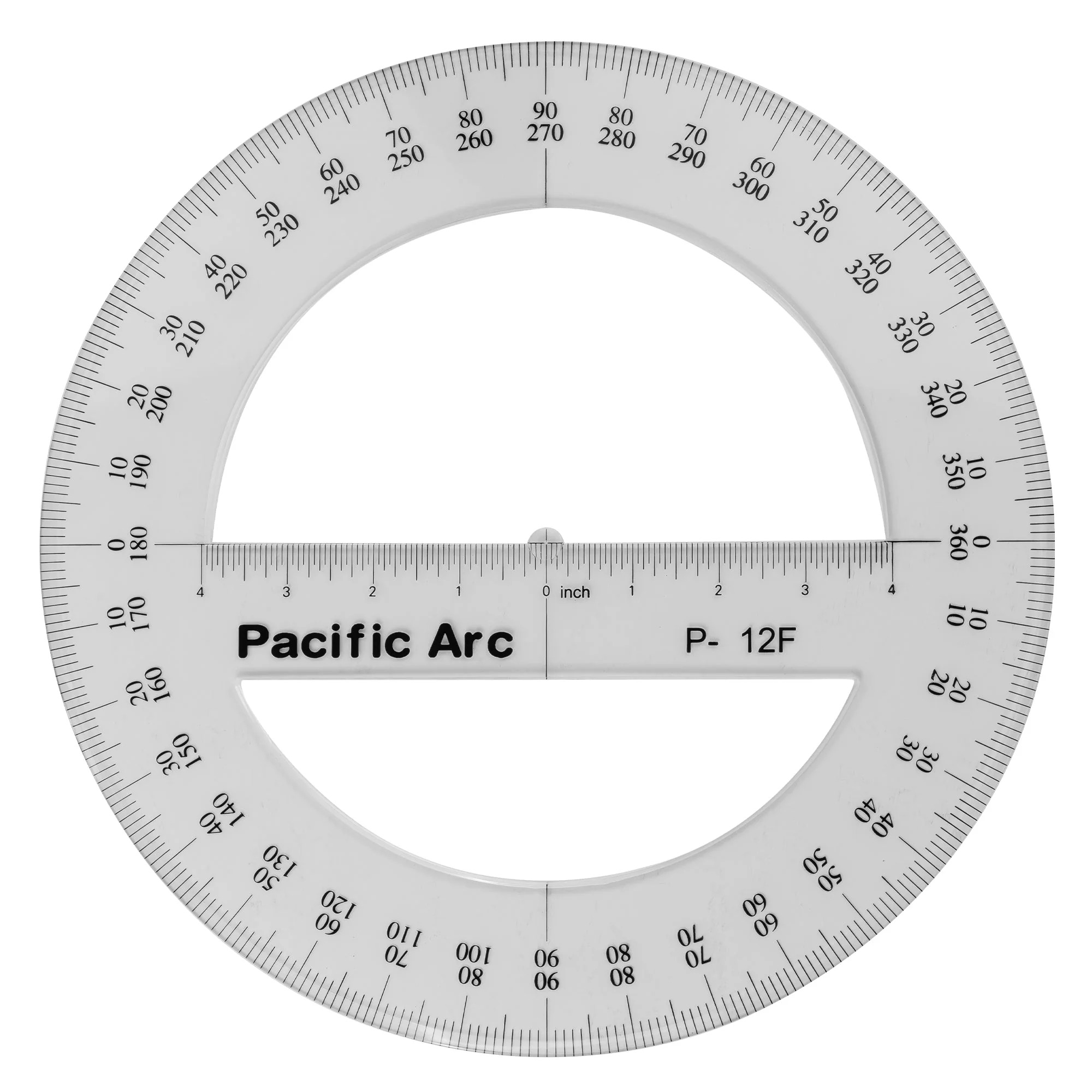 Pacific Arc's 180 degree Plastic Protractor Clear Ruler - Walmart.com