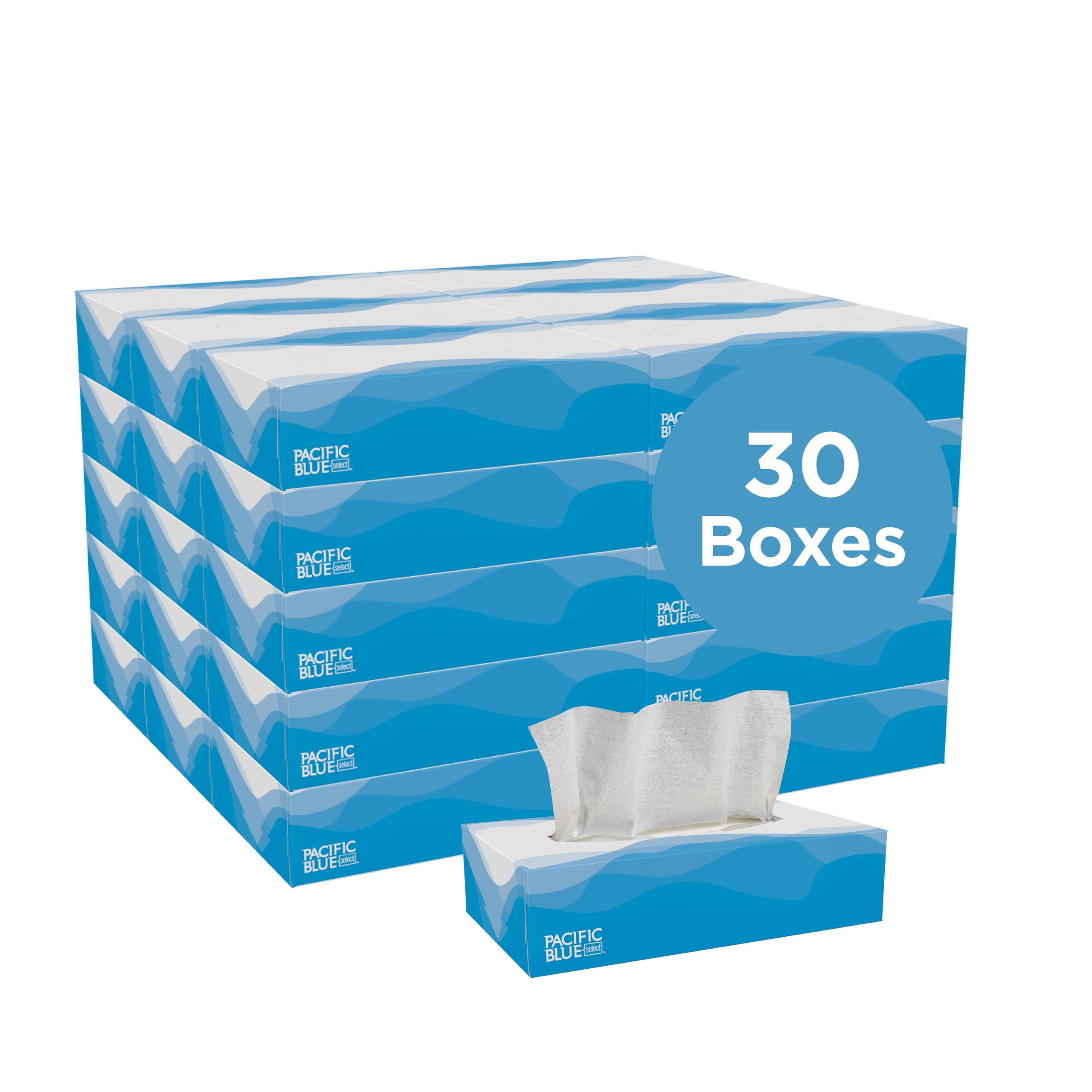 Pacific Blue Select Facial Tissue Bulk Case, 2-Ply Soft Absorbent ...