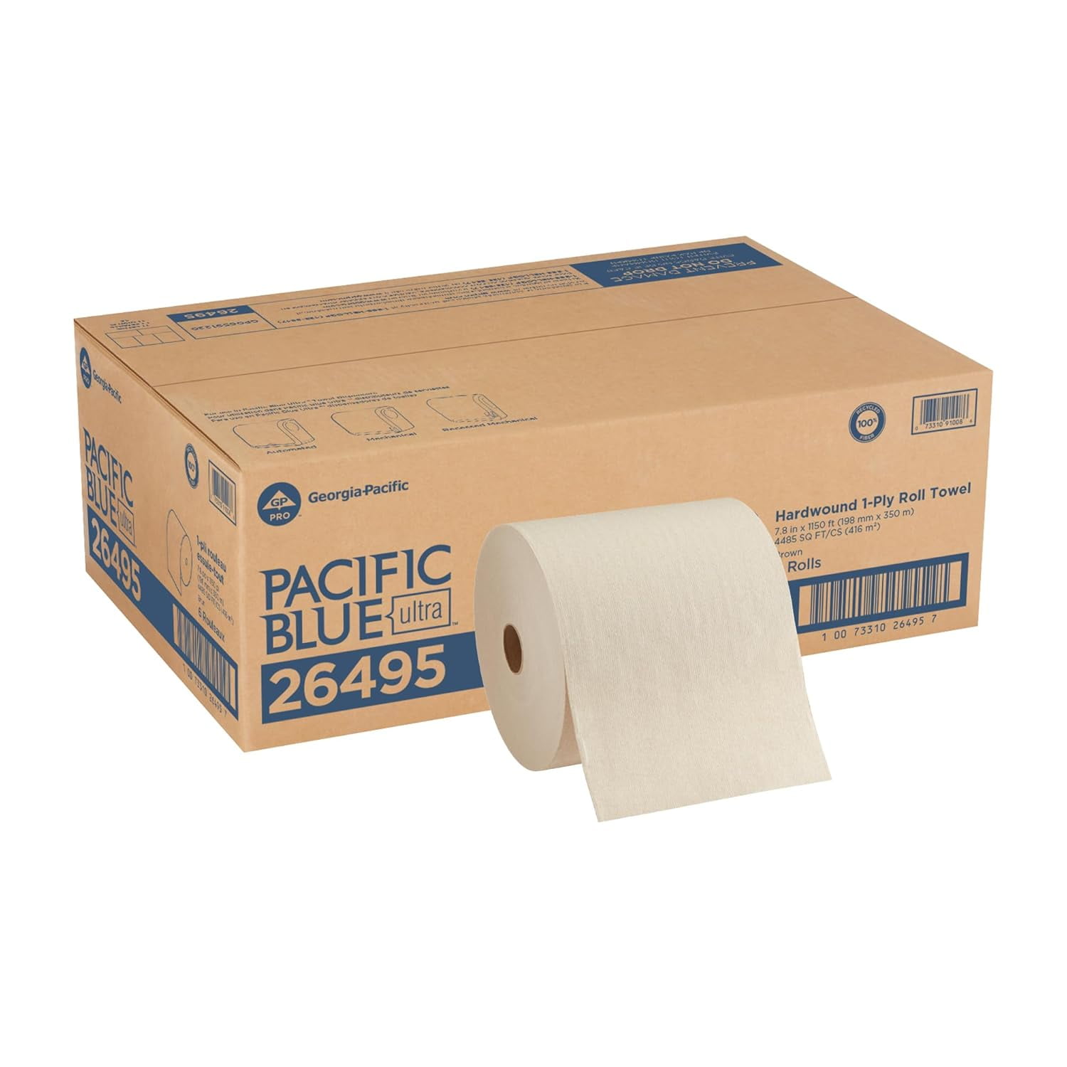 Pacific Blue Ultra 8" High-Capacity Recycled Paper Towel Rolls by GP ...