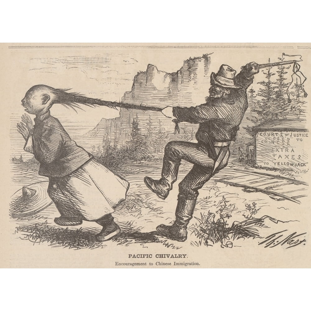 Pacific Chivalry Encouragement To Chinese Immigration'. Thomas Nast ...