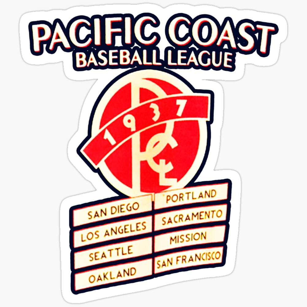 Pacific Coast Baseball League And Sticker Sticker Baseball Sticker ...
